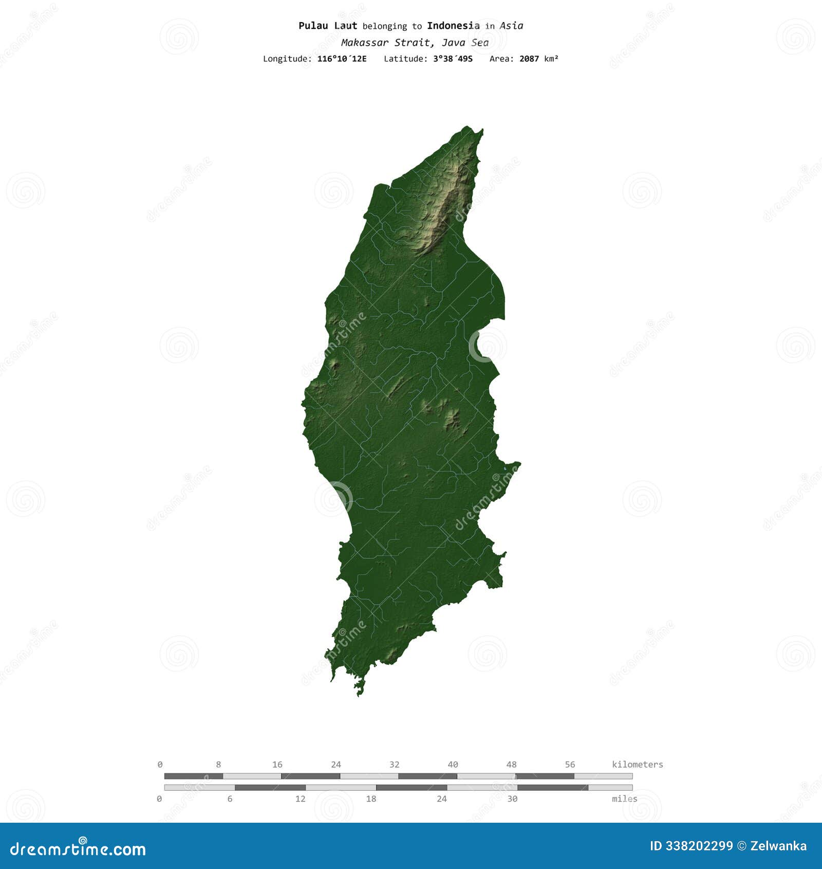 Pulau Laut. Indonesia. Shape On White. Bilevel Stock Image ...
