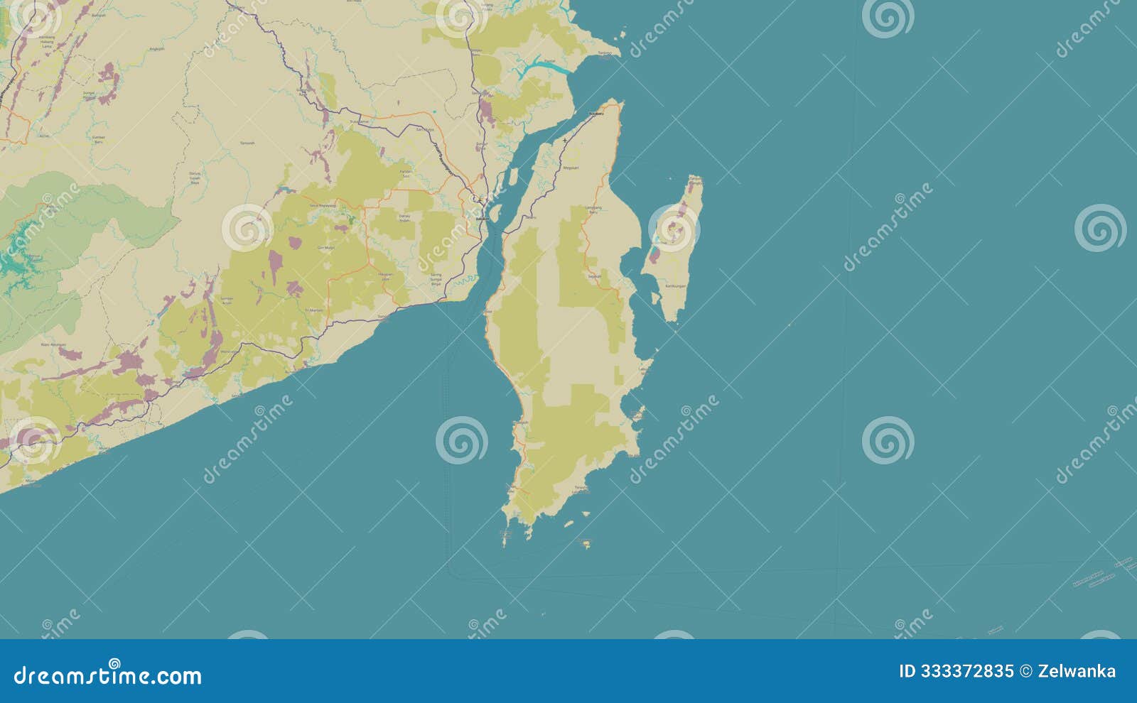 Pulau Laut. Indonesia. Topo Humanitarian Stock Illustration ...