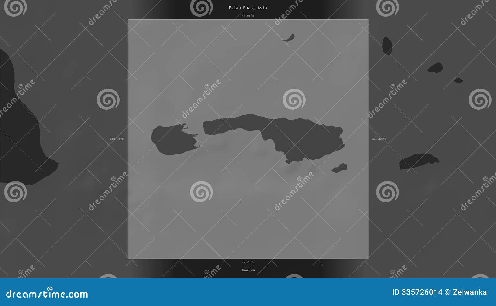 Pulau Raas, Indonesia, Highlighted and Labelled. Bilevel Stock ...