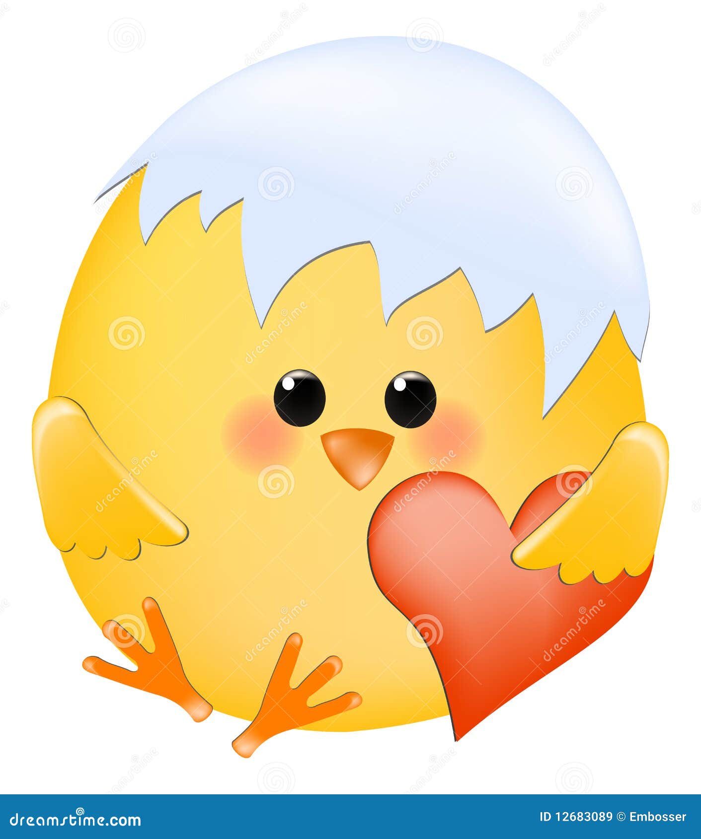 Pulcino con cuore illustrazione vettoriale. Illustrazione di pulcino ...