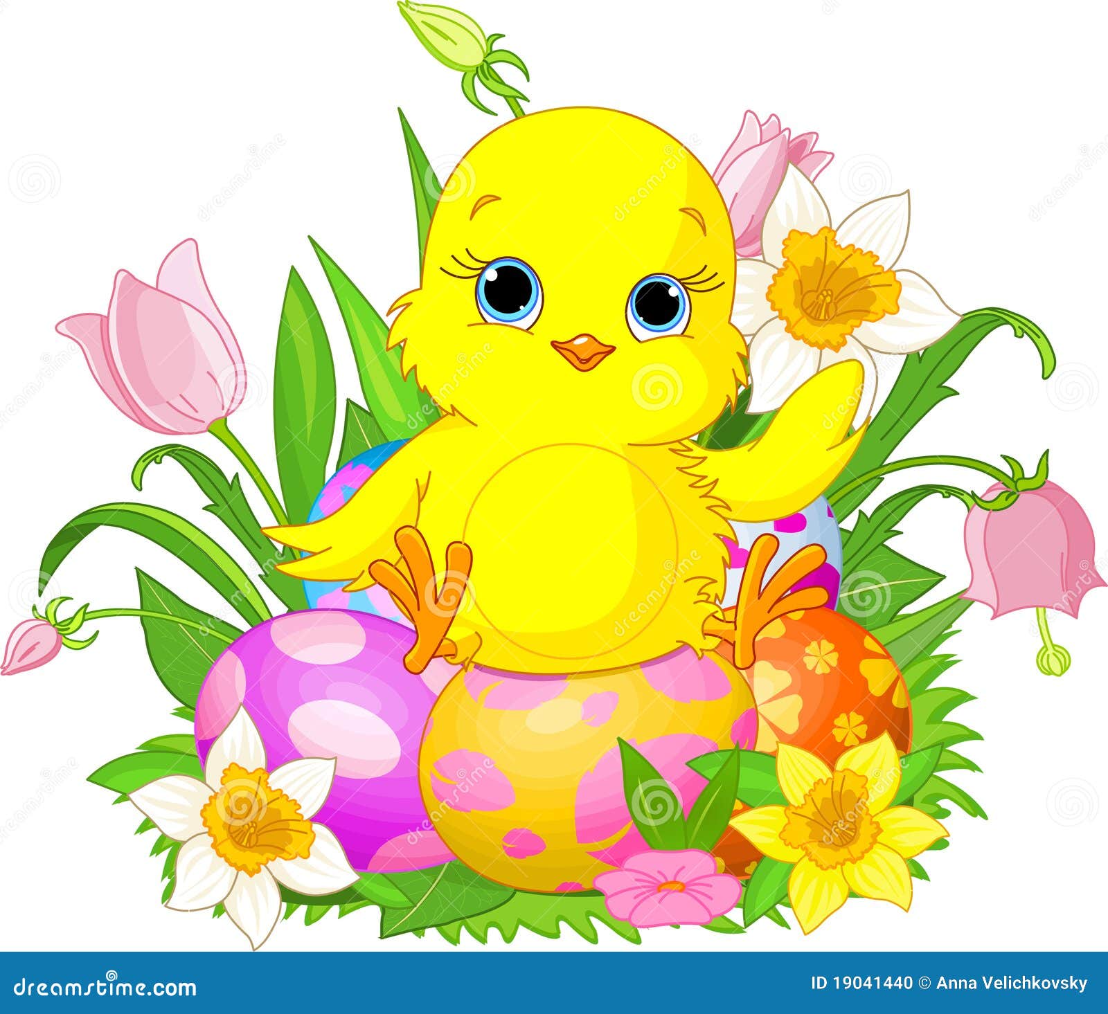 Pulcino Felice Di Pasqua Fotografia Stock - Immagine: 19041440