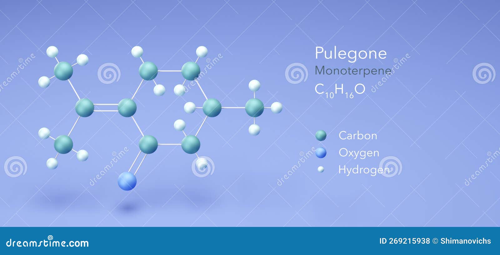 Pulegone Molecule, Molecular Structures, Monoterpene, 3d Model ...