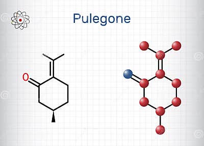 Pulegone Molecule. it is Natural Component of Essential Oils ...