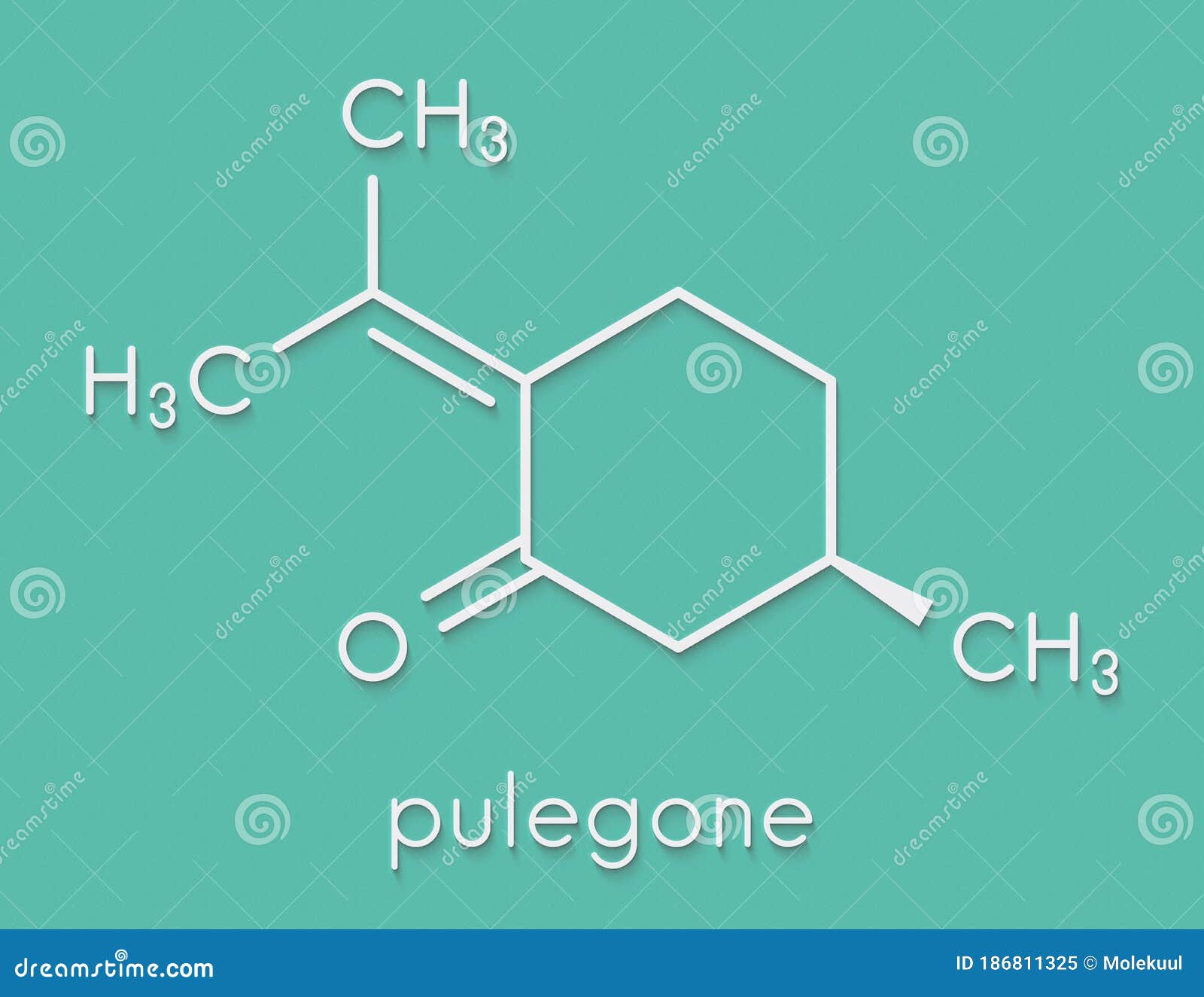 Pulegone Molecular Structure, 3d Model Molecule, Monoterpene ...