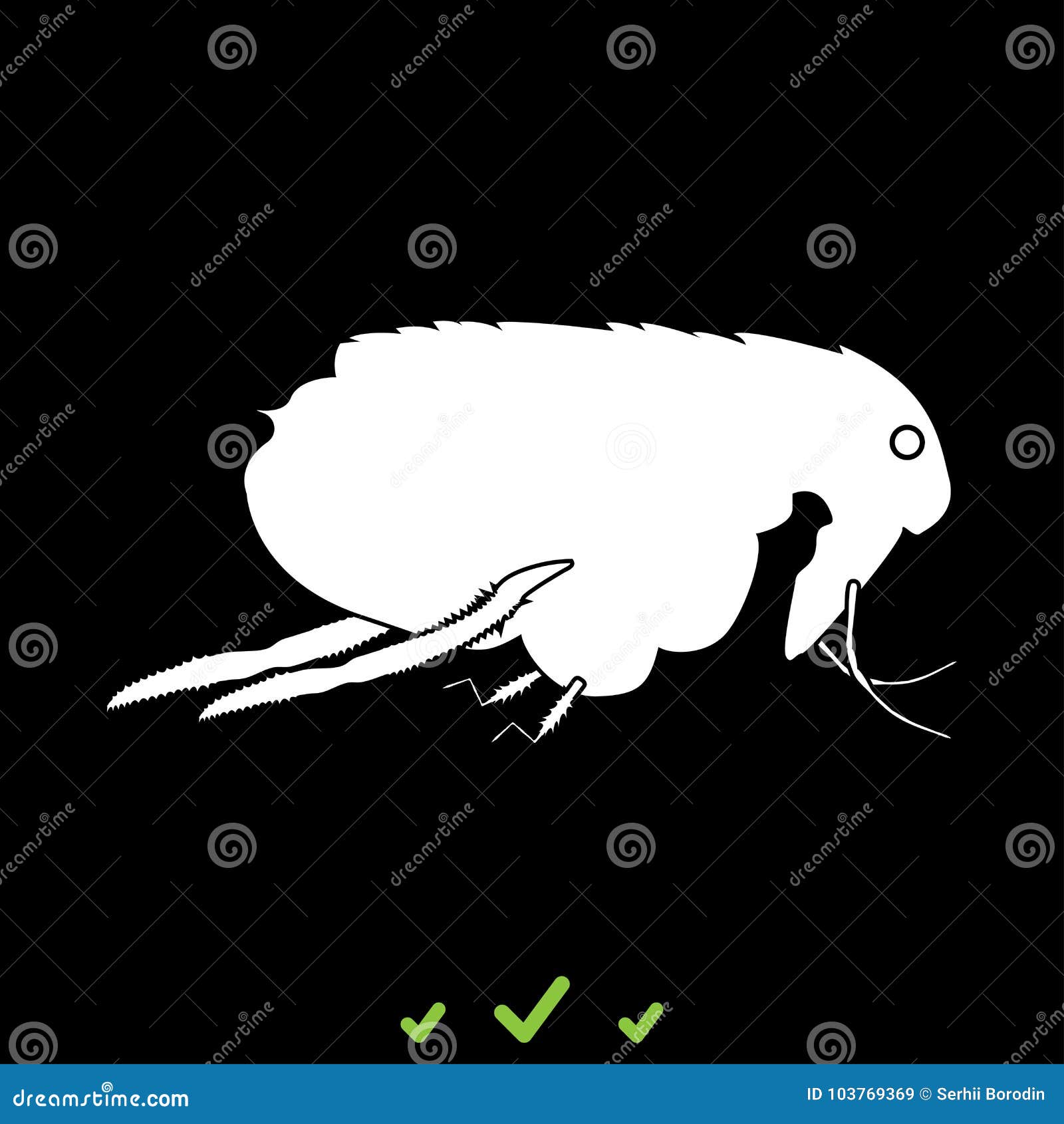 Pulga es icono blanco ilustración del vector. Ilustración de ...