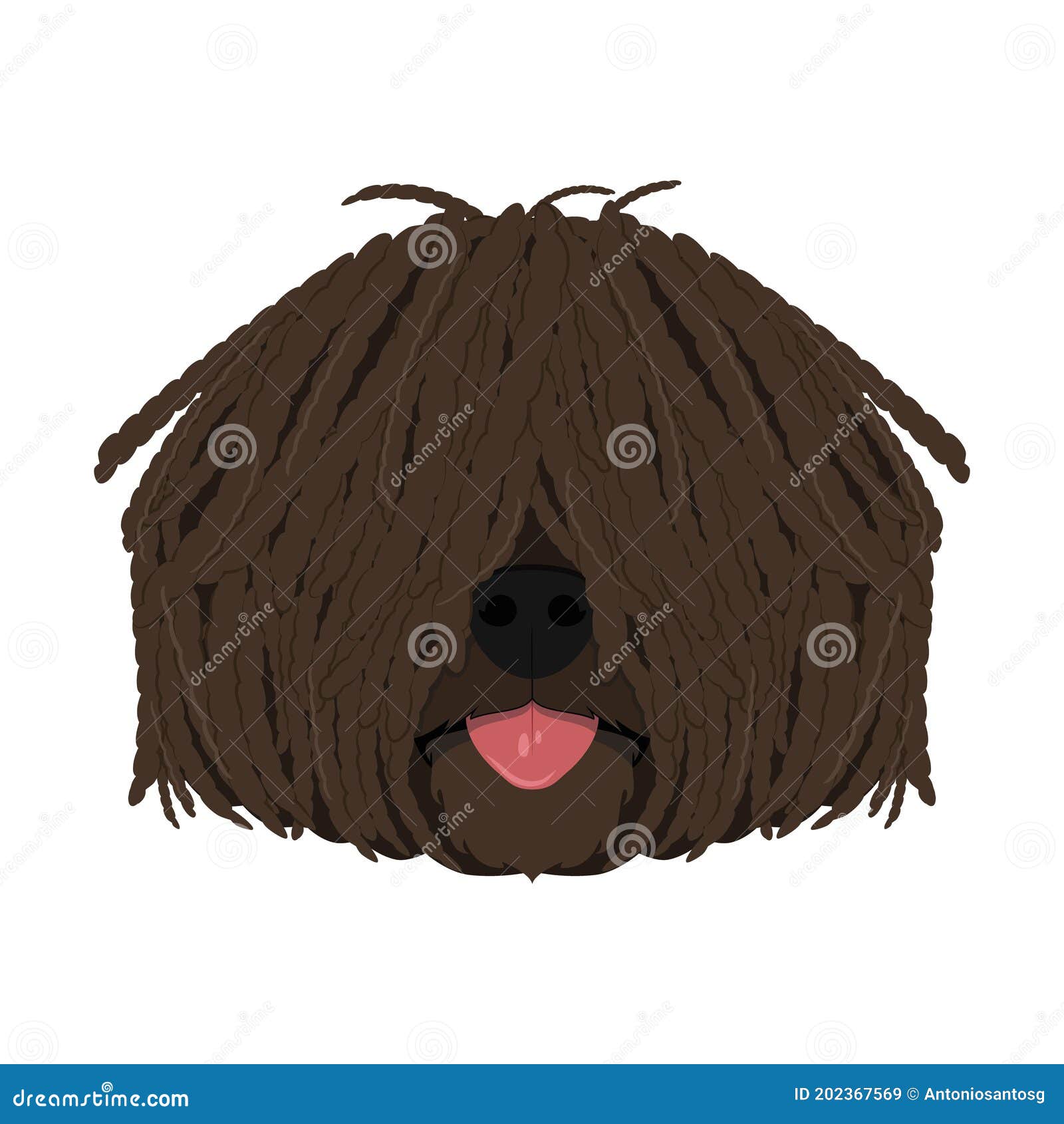 Puli Dog Isolated on White Background Vector Illustration Stock Vector ...