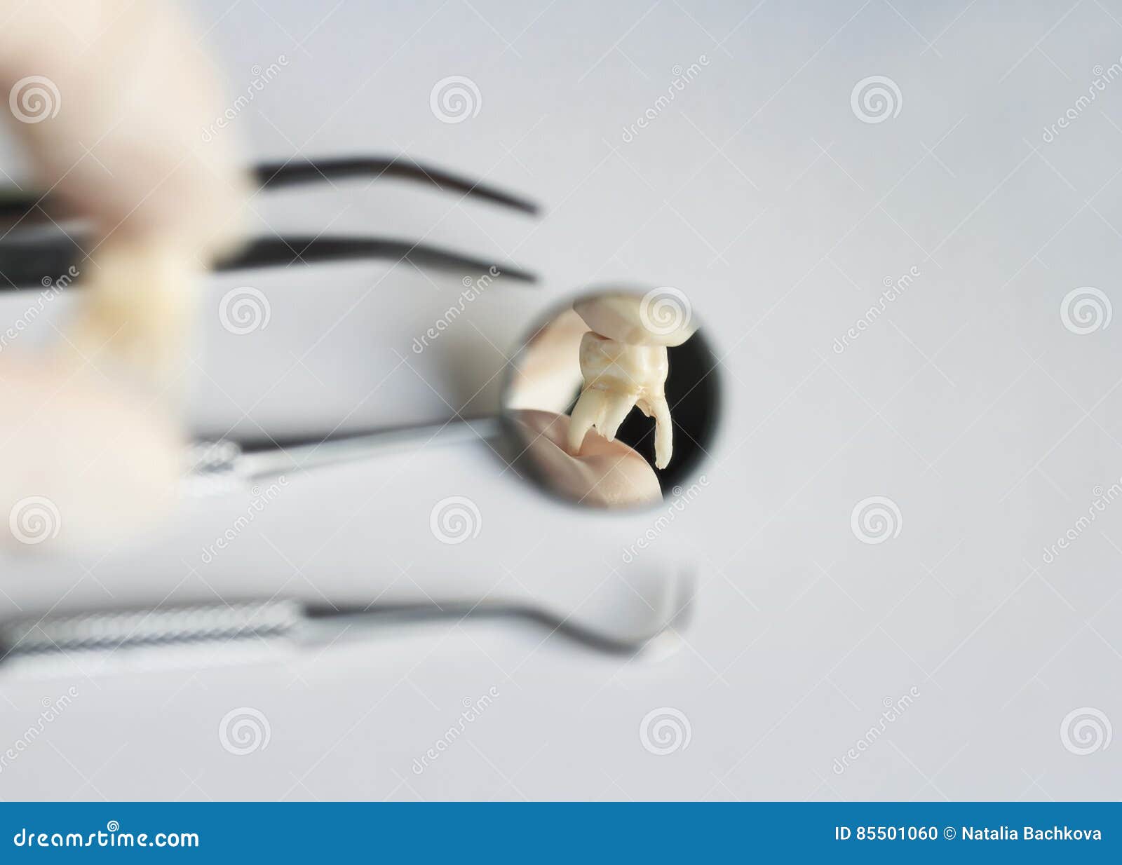 Pull the Aching Tooth Reflected in the Dental Instruments Stock Photo ...