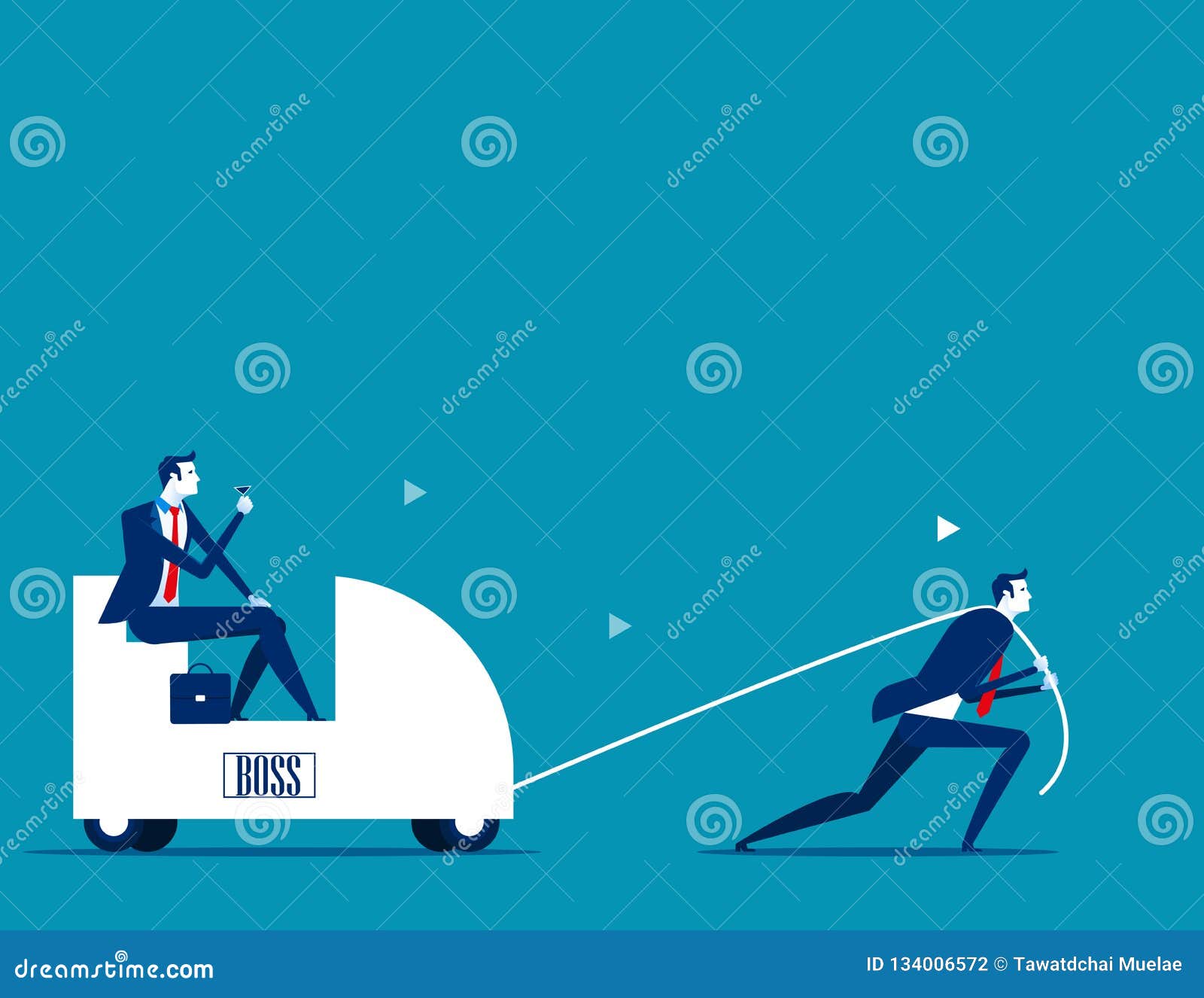 Pull Chief. Business Person Worker. Concept Business Vector ...