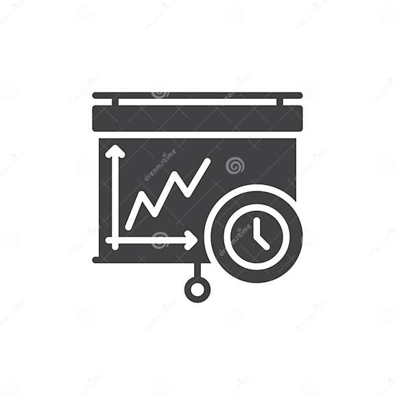 Pull Down Projector Screen and Clock Icon Vector Stock Vector ...