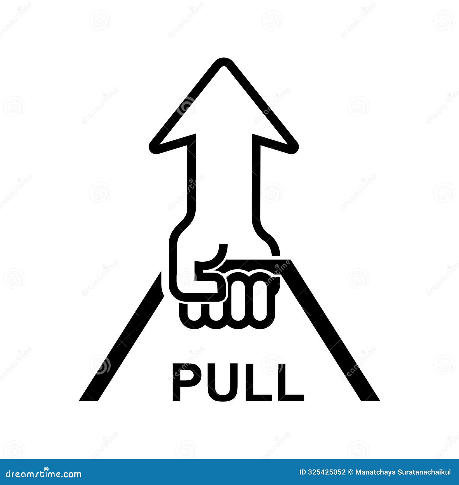 Pull Icon. Move Something Towards Yourself Isolated on Background Stock ...