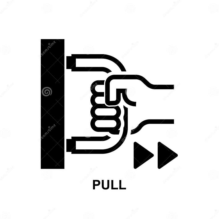 Pull Icon. Move Something Towards Yourself Isolated on Background Stock ...