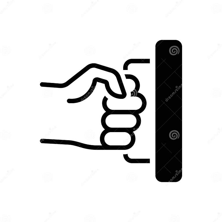 Black Solid Icon for Pull, Push and Unlock Stock Vector - Illustration ...