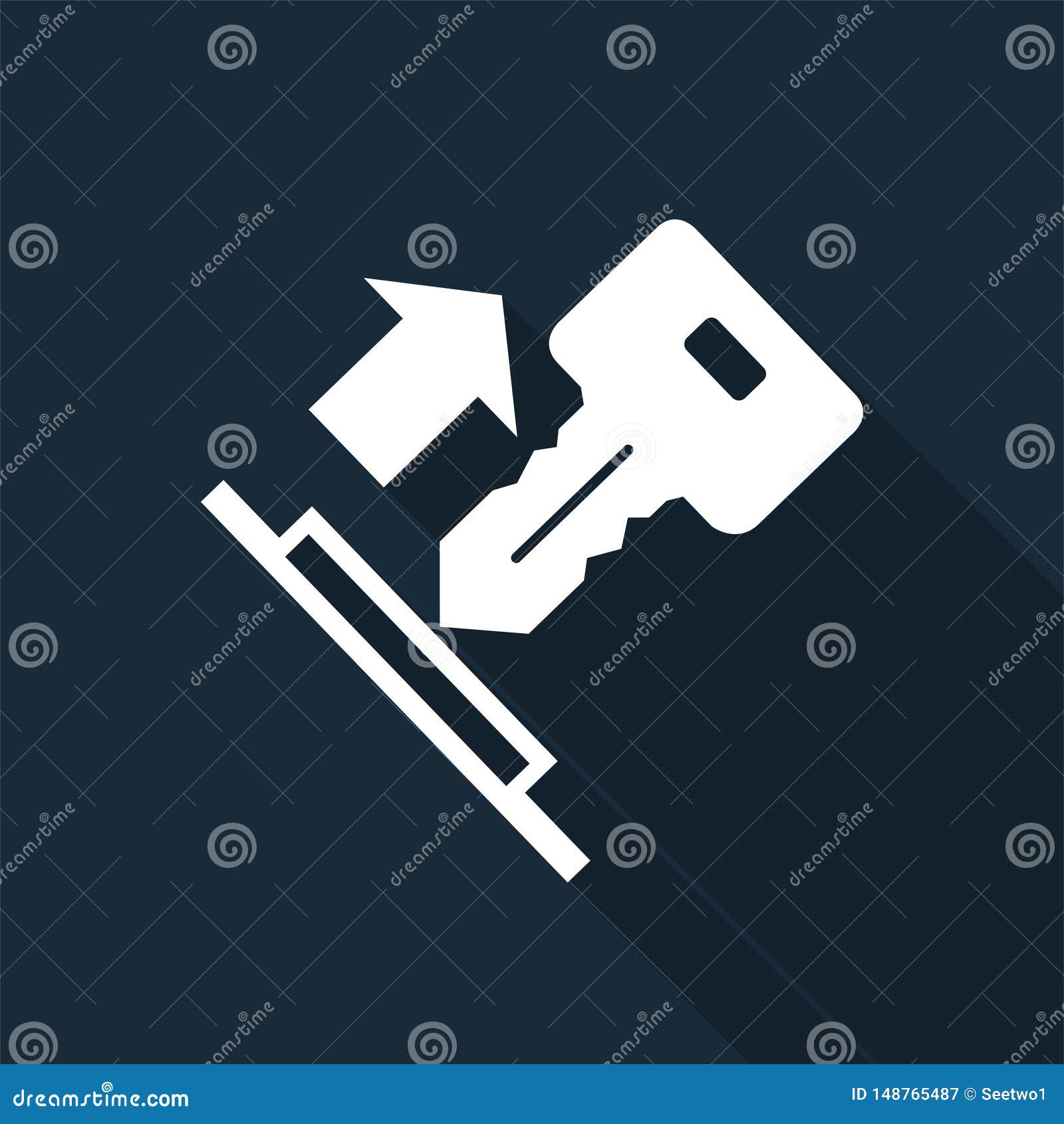 Pull Key Symbol Sign on Black Background Isolate on Black Background ...