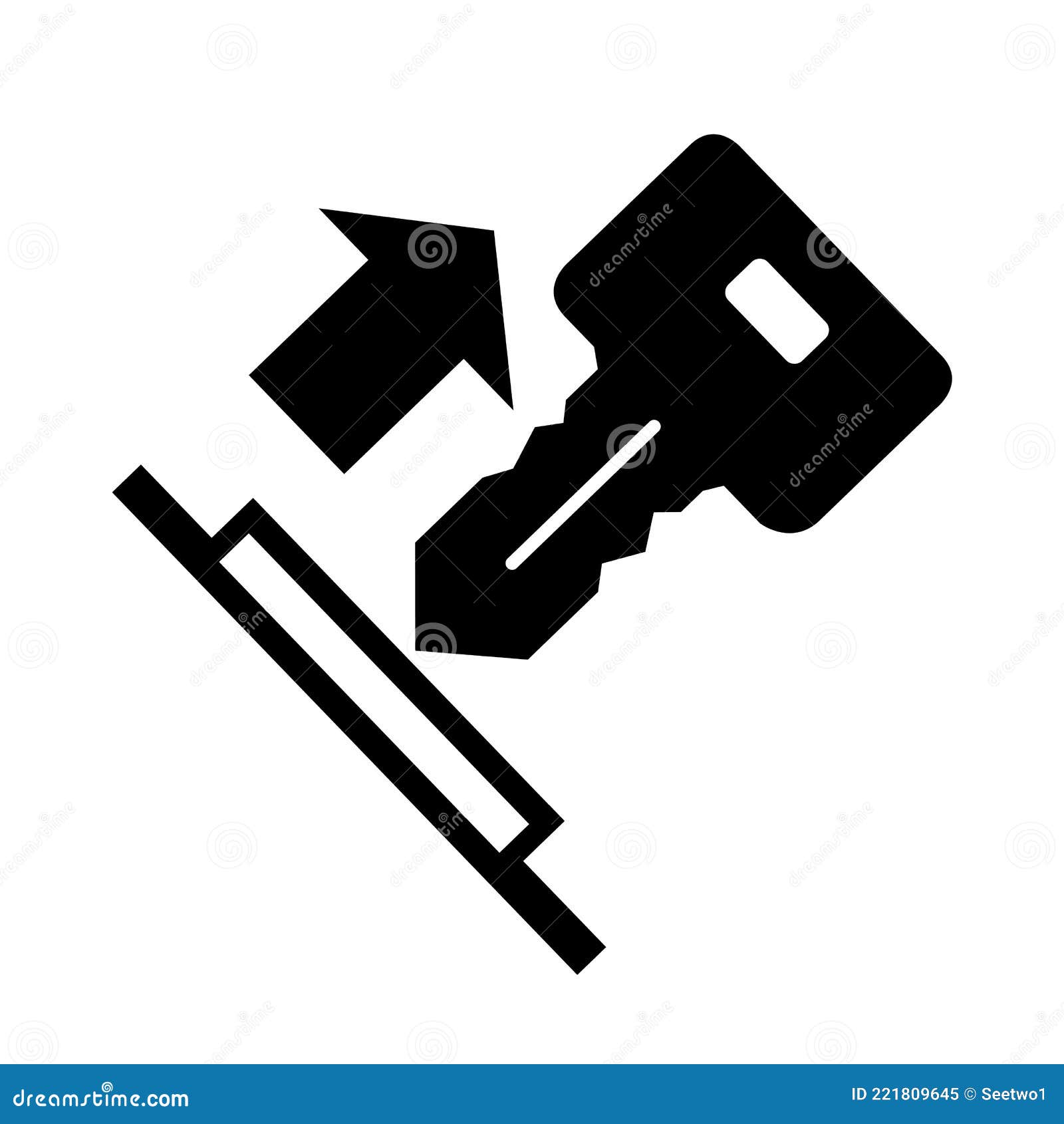 Pull Key Symbol Sign Isolate on White Background,Vector Illustration ...