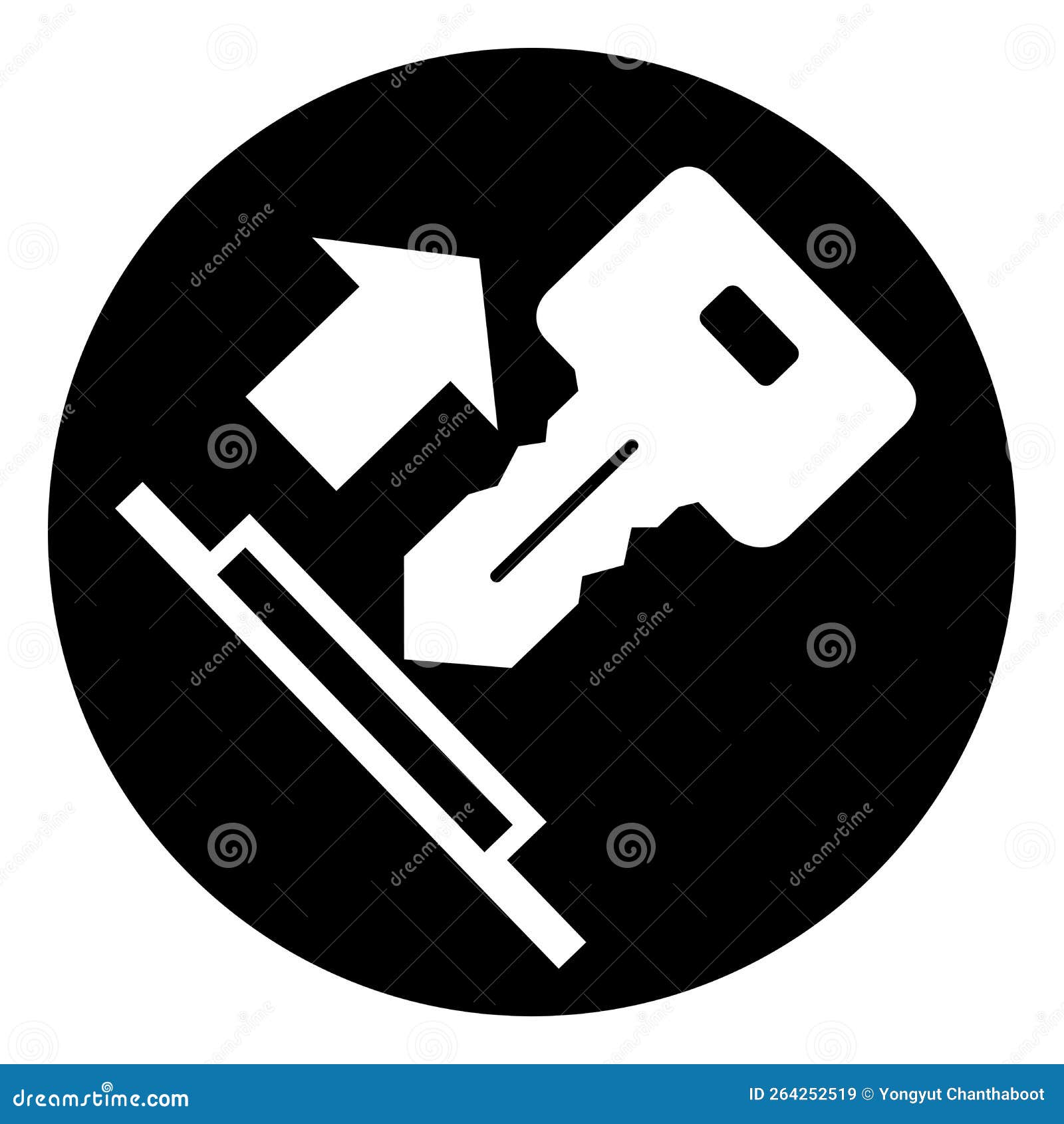 Pull Key Symbol Sign, Vector Illustration, Isolate on White Background ...