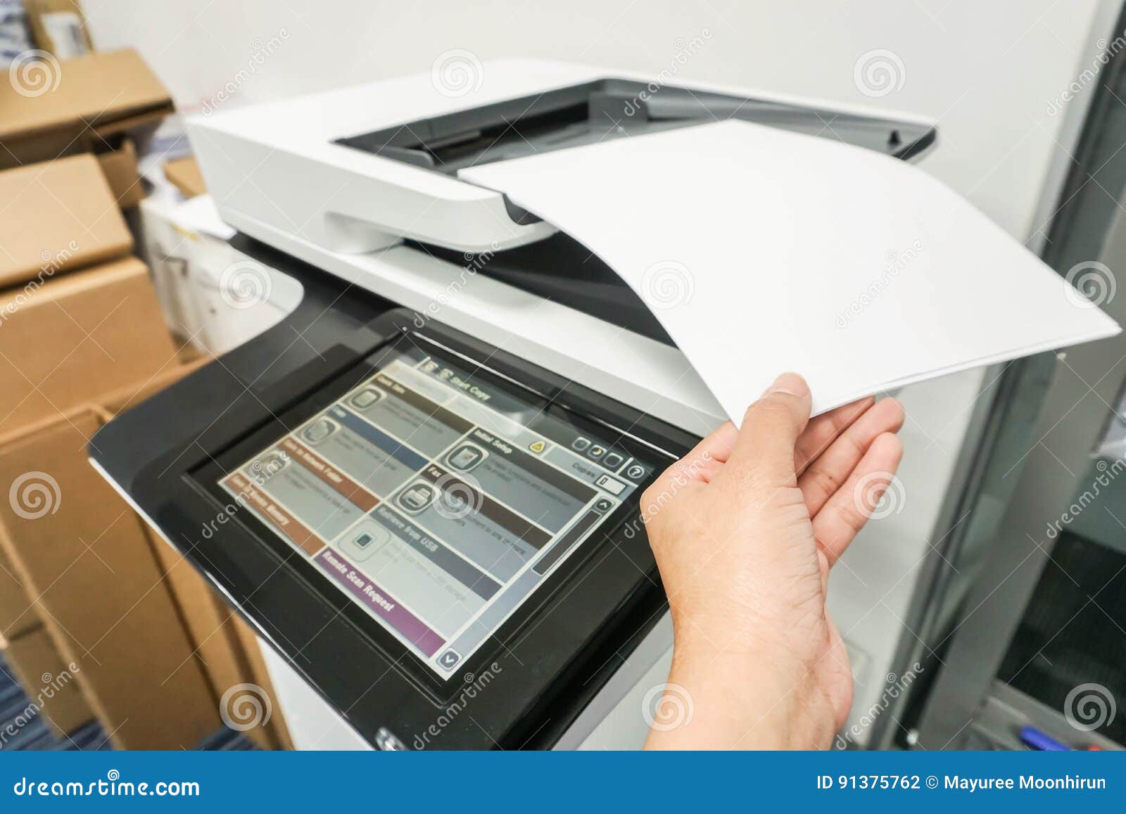 Pull Mock Up Business Documents from Office Printer Stock Photo - Image ...