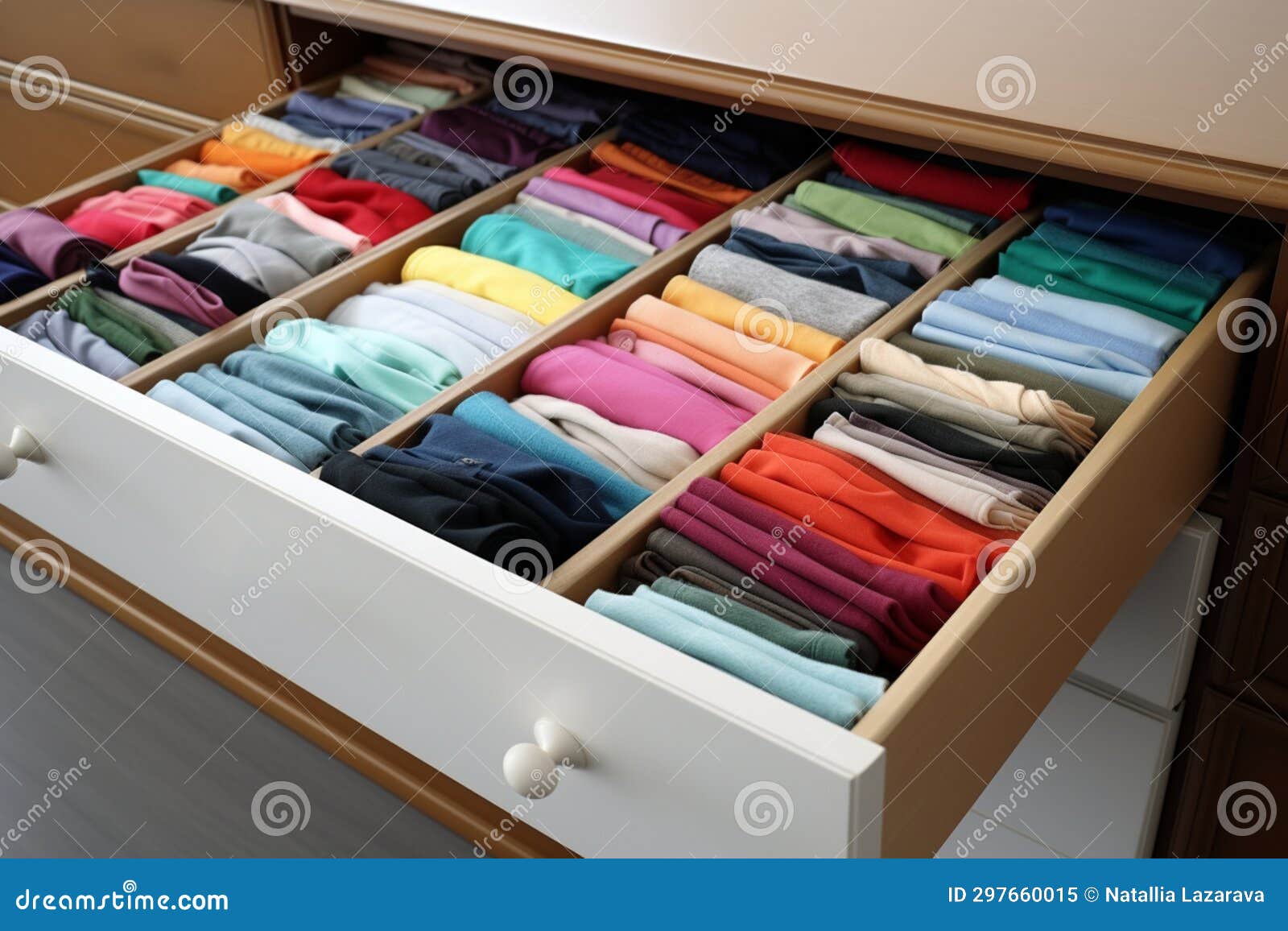 Pull-out Chest Shelf,things in Bright Colors are Arranged in Organized ...