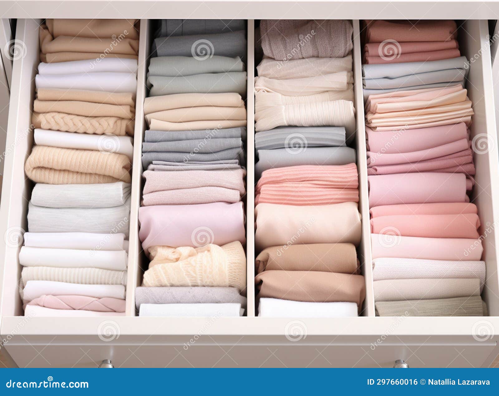 Pull-out Chest Shelf,things in Pastel Colors are Arranged in Organized ...