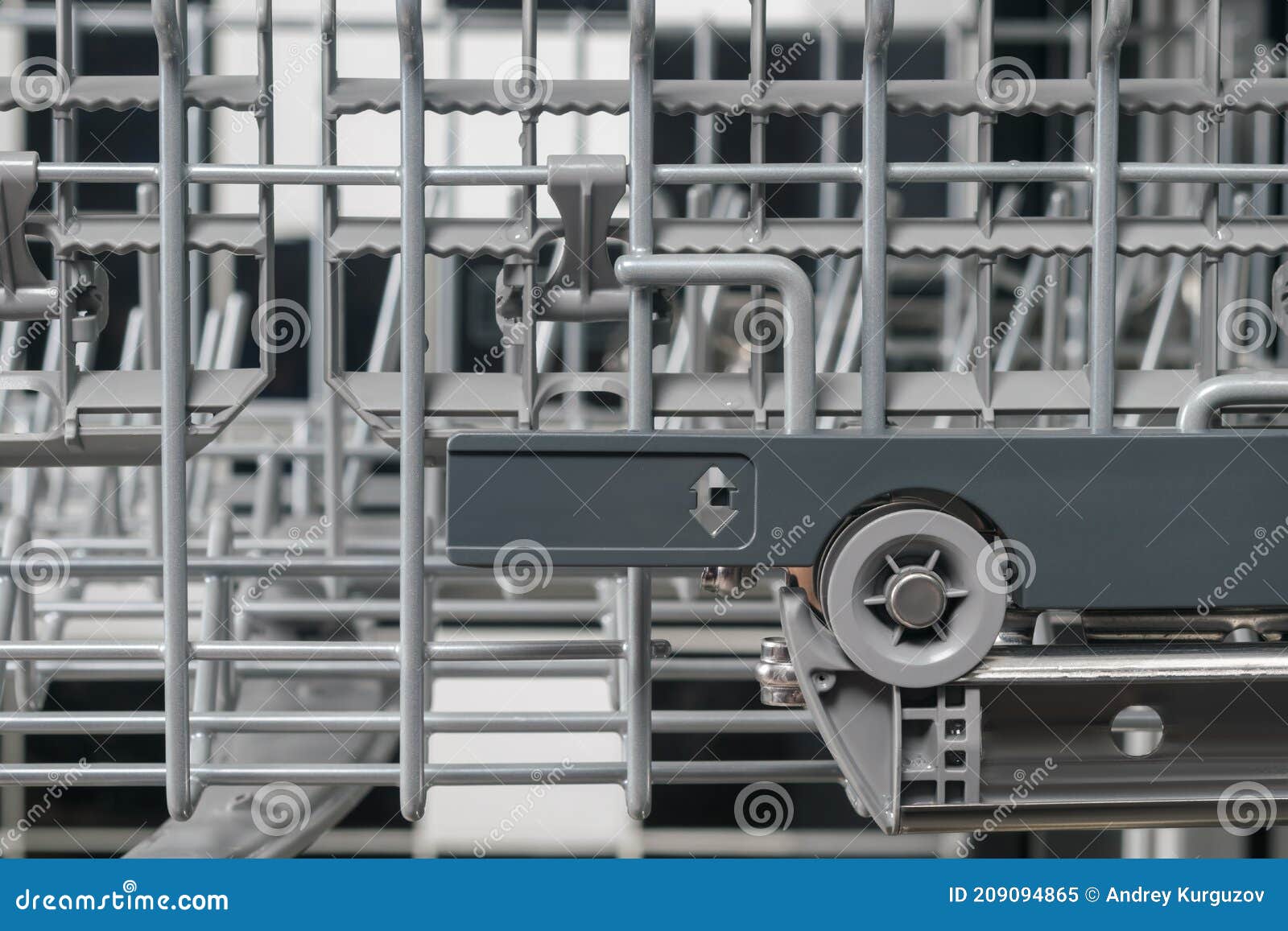 Pull-out Mechanism of the Dishwasher Basket Close-up View Stock Image ...