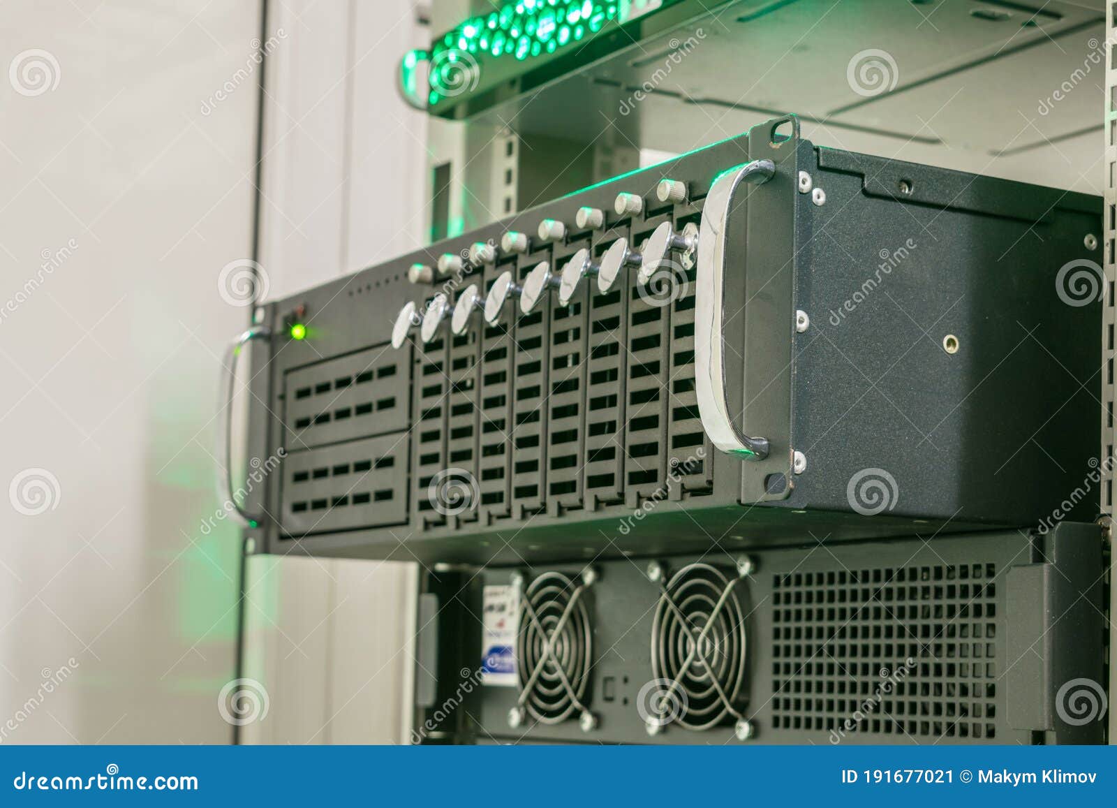 Pull Out of the Rack Server Close-up. Installing a Large Database ...