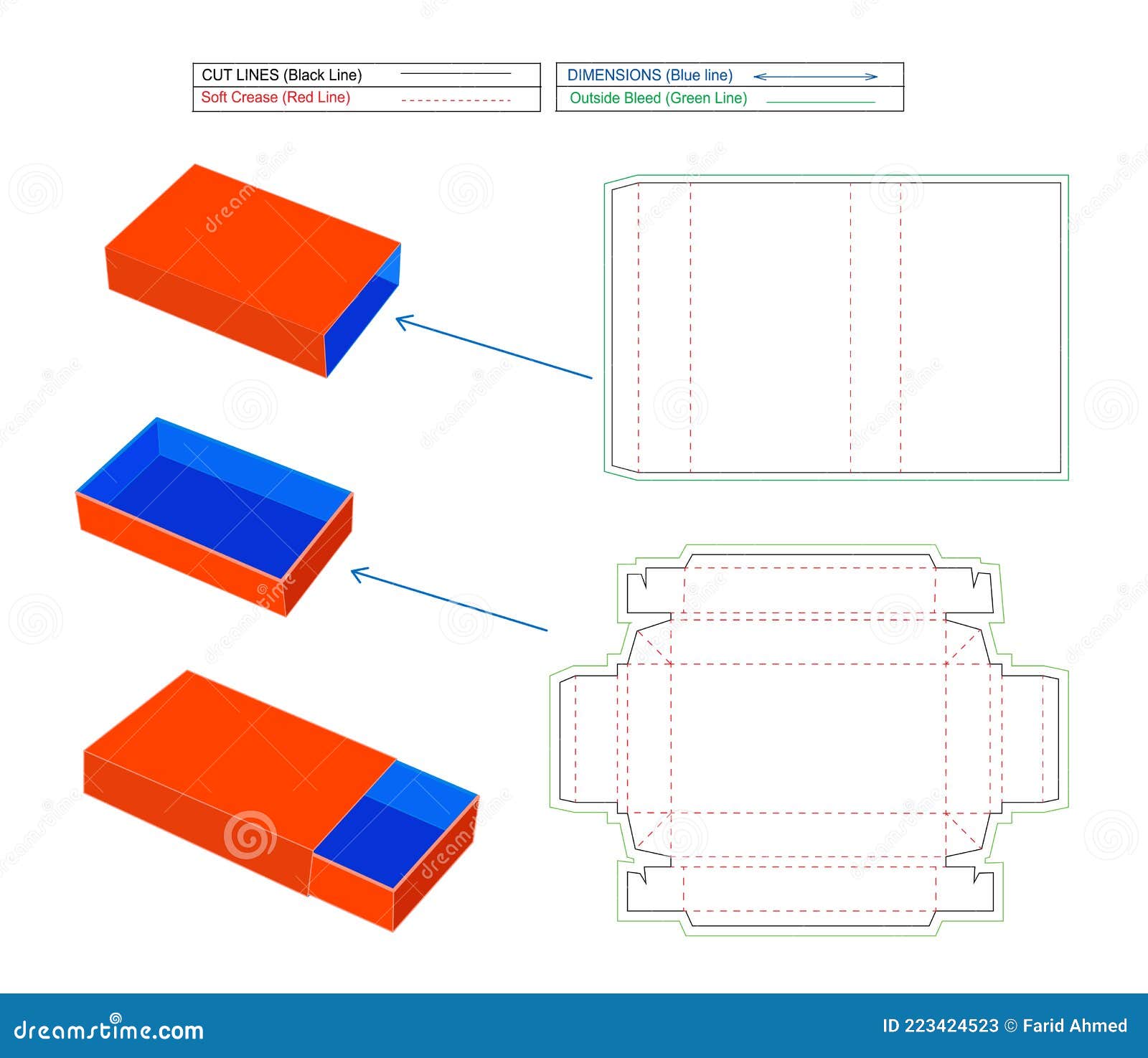 Pull Out Small Soap Box, Match Type Box, Dieline Tamplate and 3d Box ...