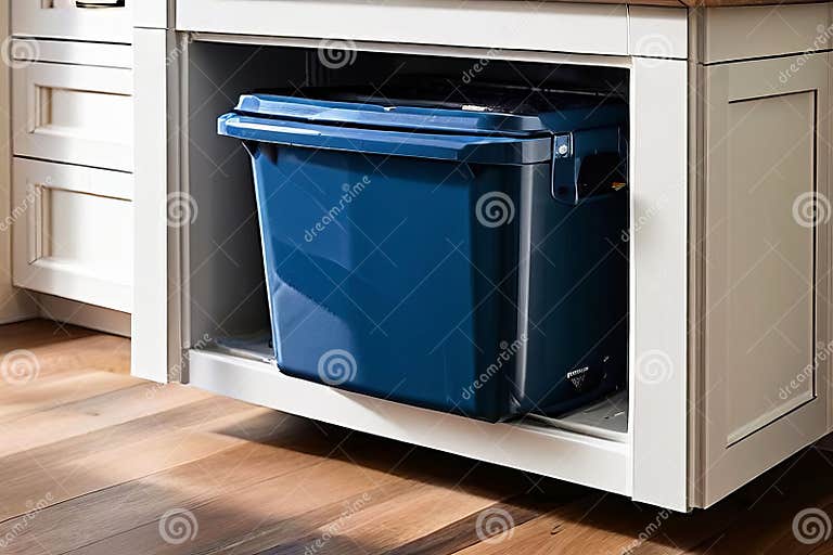 Pull Out Trash Can a Built in Pull Out Trash Can with a Soft Clo Stock ...