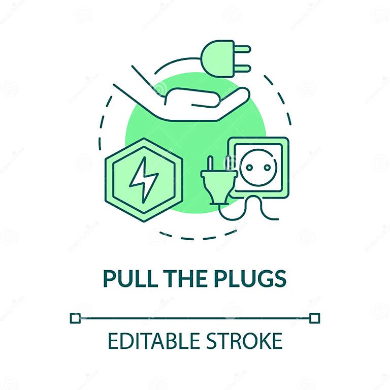 Pull Plugs Green Concept Icon Stock Vector - Illustration of vector ...