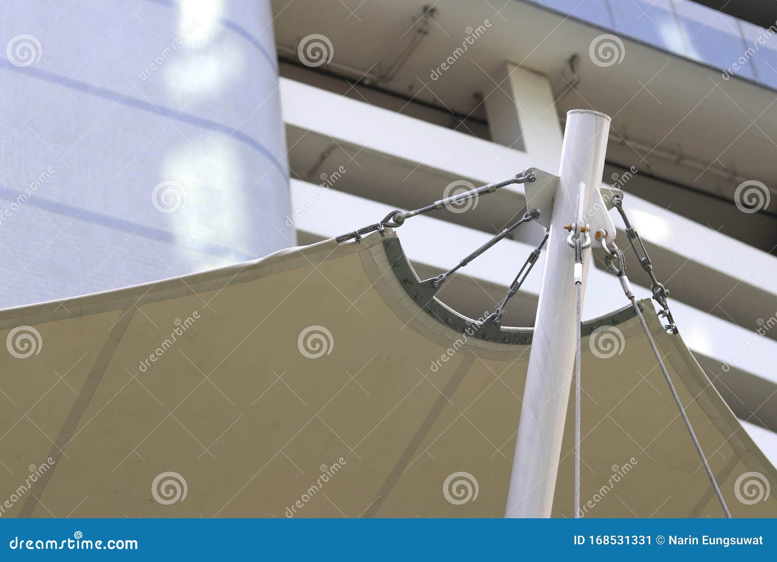Pull Points and Connection Points of Tension Membrane Roof. Turnbuckle ...