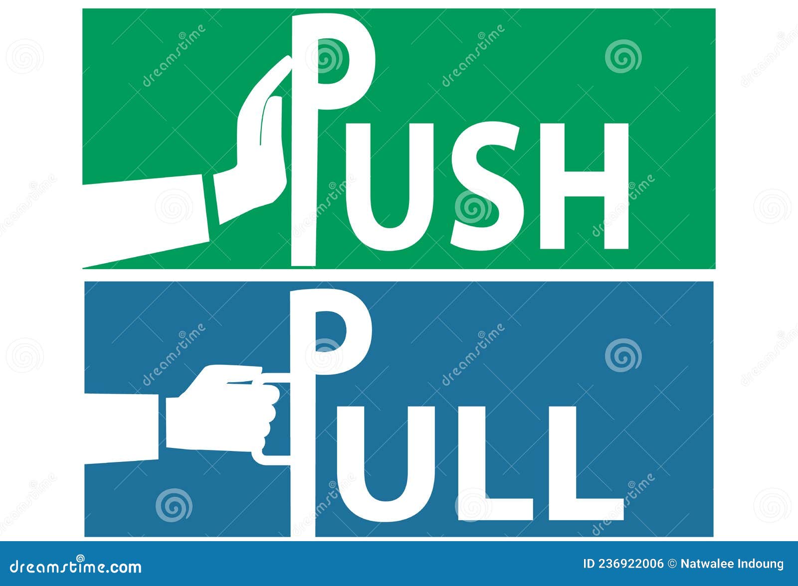 Pull and Push Door Icon Design. Vector Stock Illustration ...