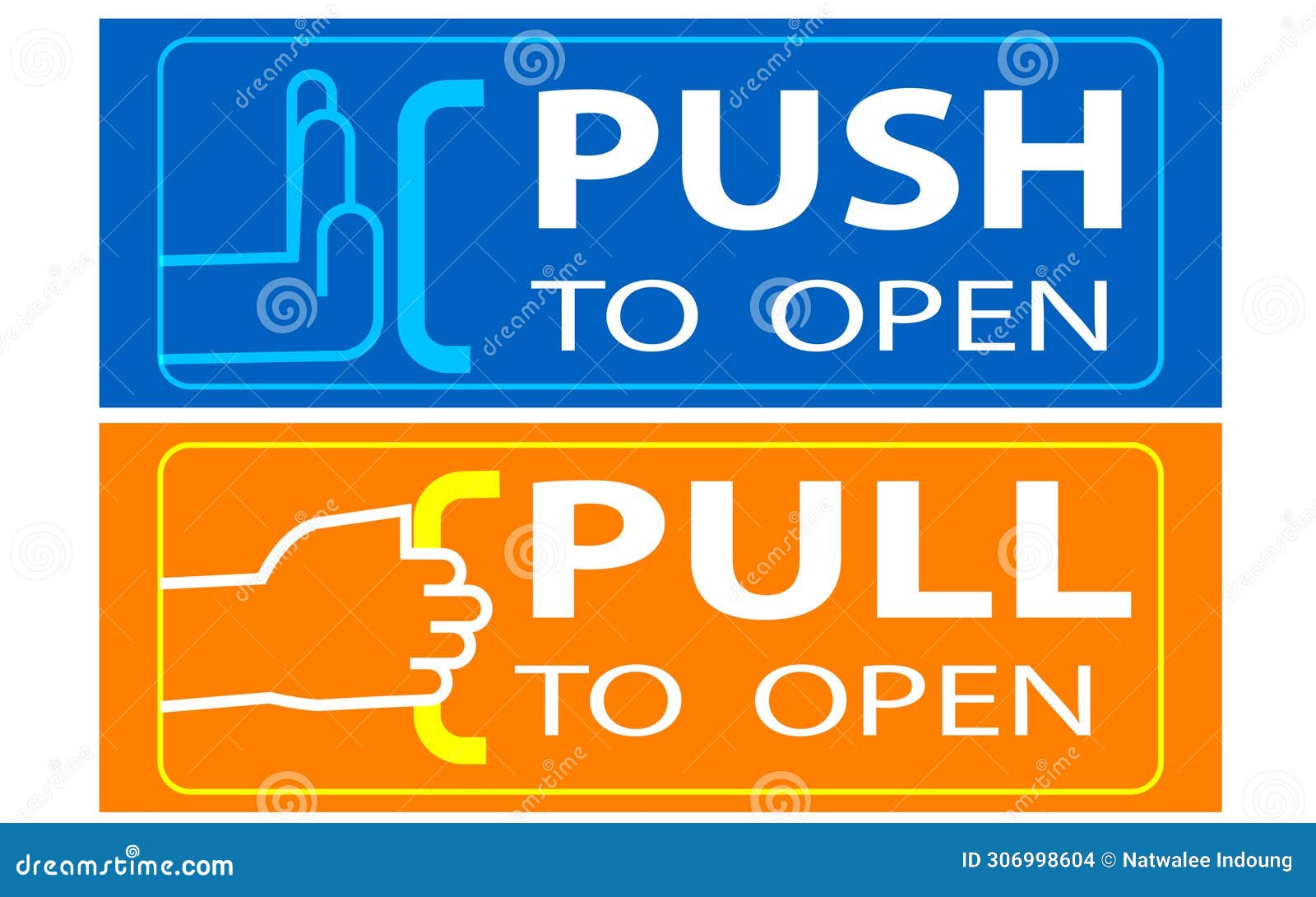 Pull or Push Door Signs. Vector Push and Pull Icon Sticker Design ...