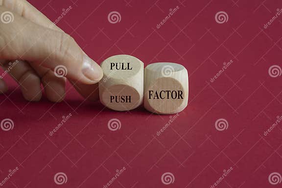 Pull or Push Factor Symbol. Concept Word Pull Factor and Push Factor on ...