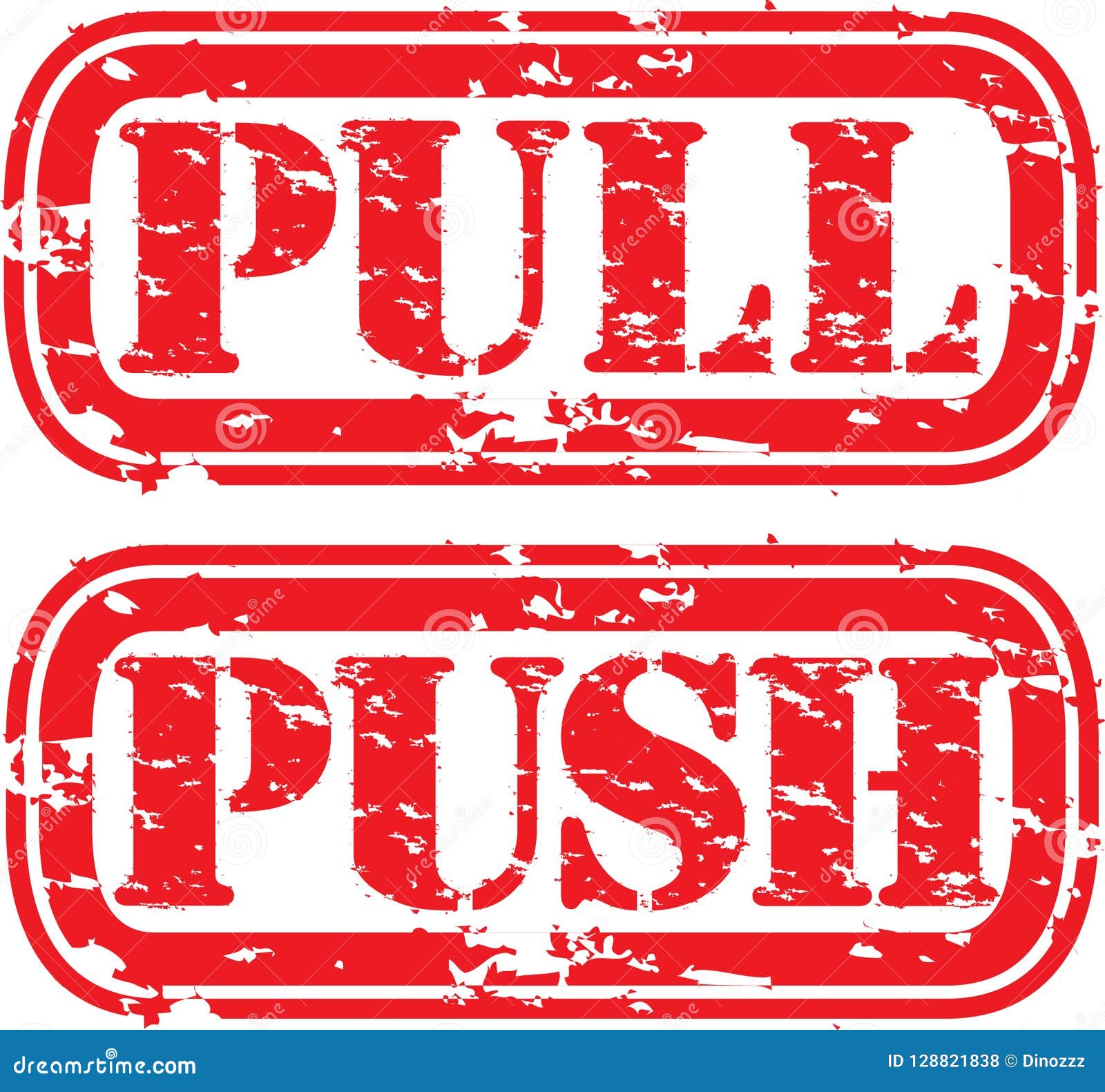 Pull And Push Door Sign Set. Vector Illustration | CartoonDealer.com ...