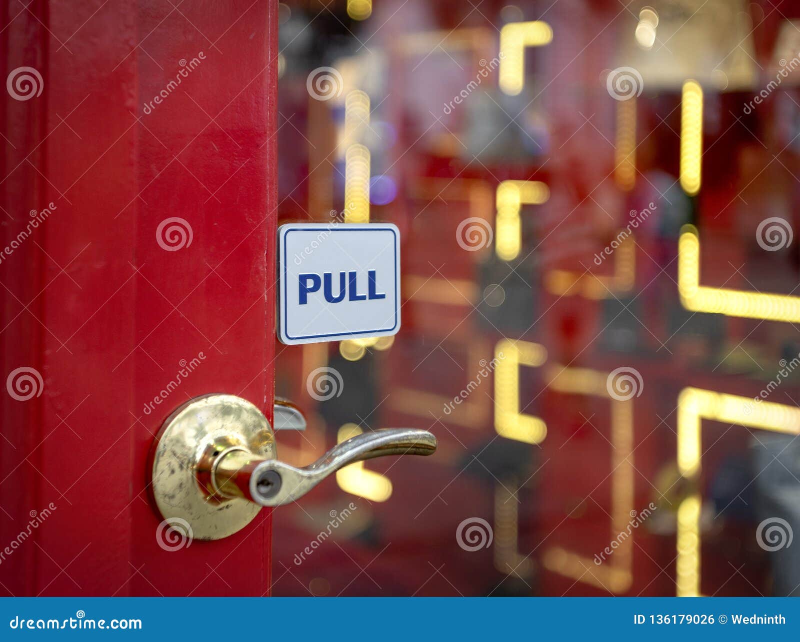 Pull Sign Restaurant, Store, Office or Other Stock Photo - Image of ...