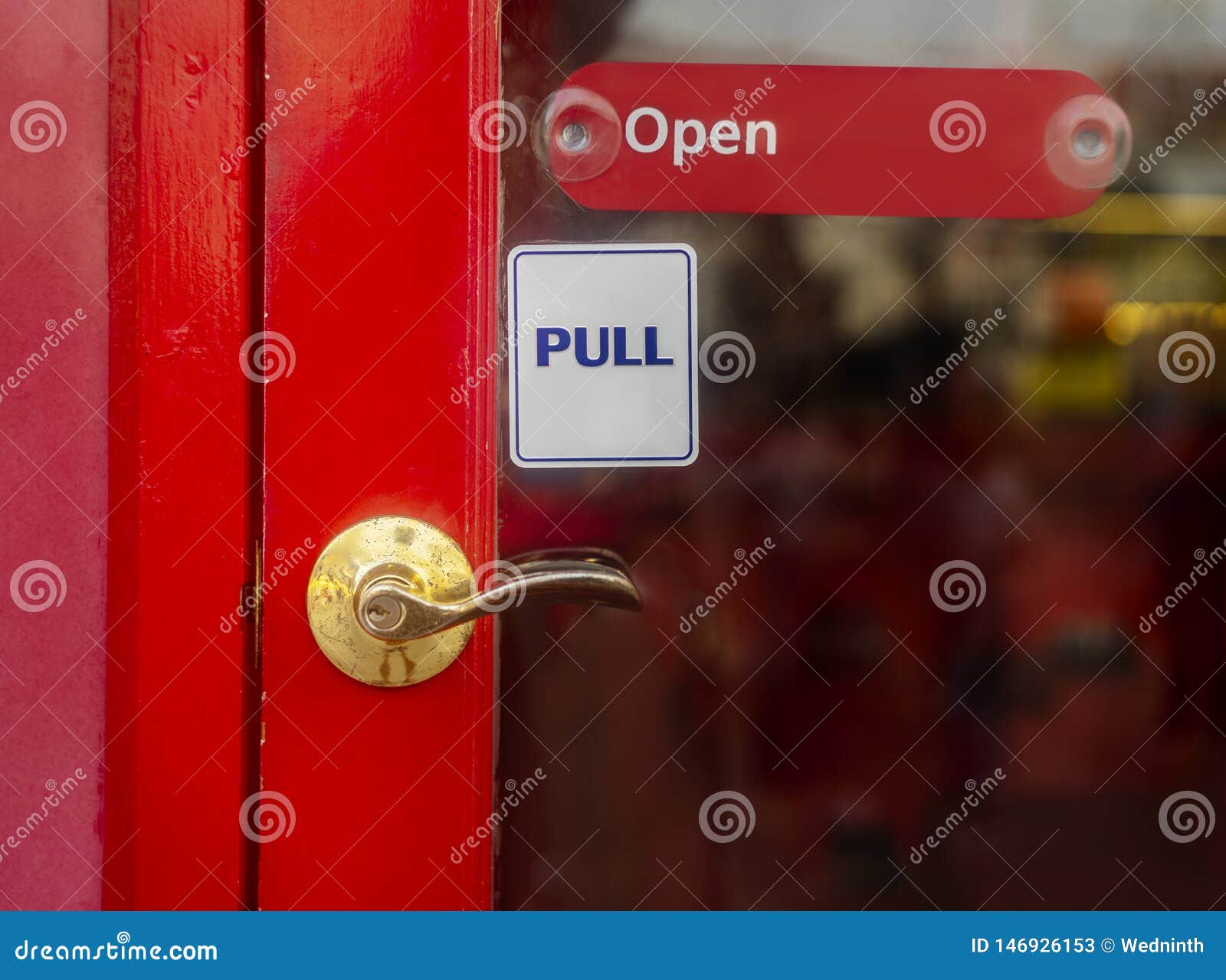 Pull Sign Restaurant, Store, Office or Other Stock Image - Image of ...