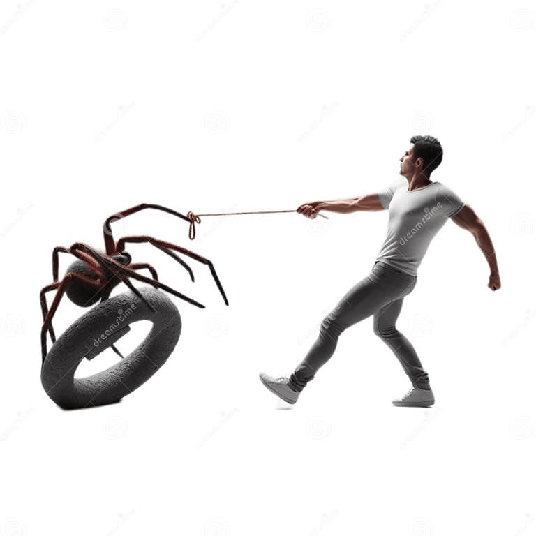 Person holding a spider stock illustration. Illustration of scene ...