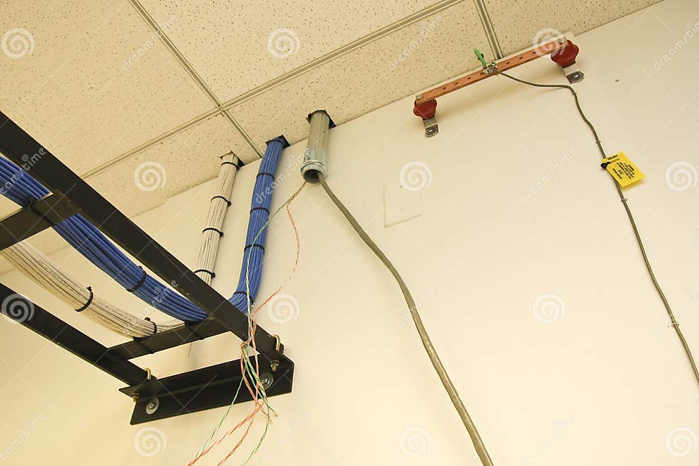 Pull Strings for Cable in Conduit Stock Photo - Image of network ...