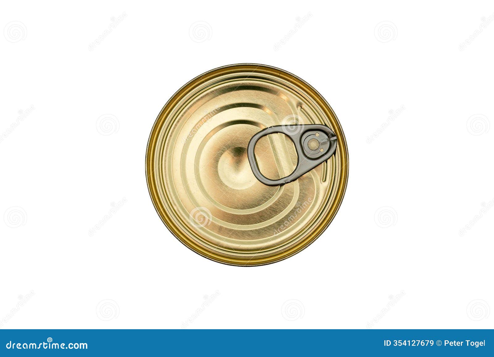 Pull-Tab Aluminum Can Viewed from the Top on White Background Stock ...