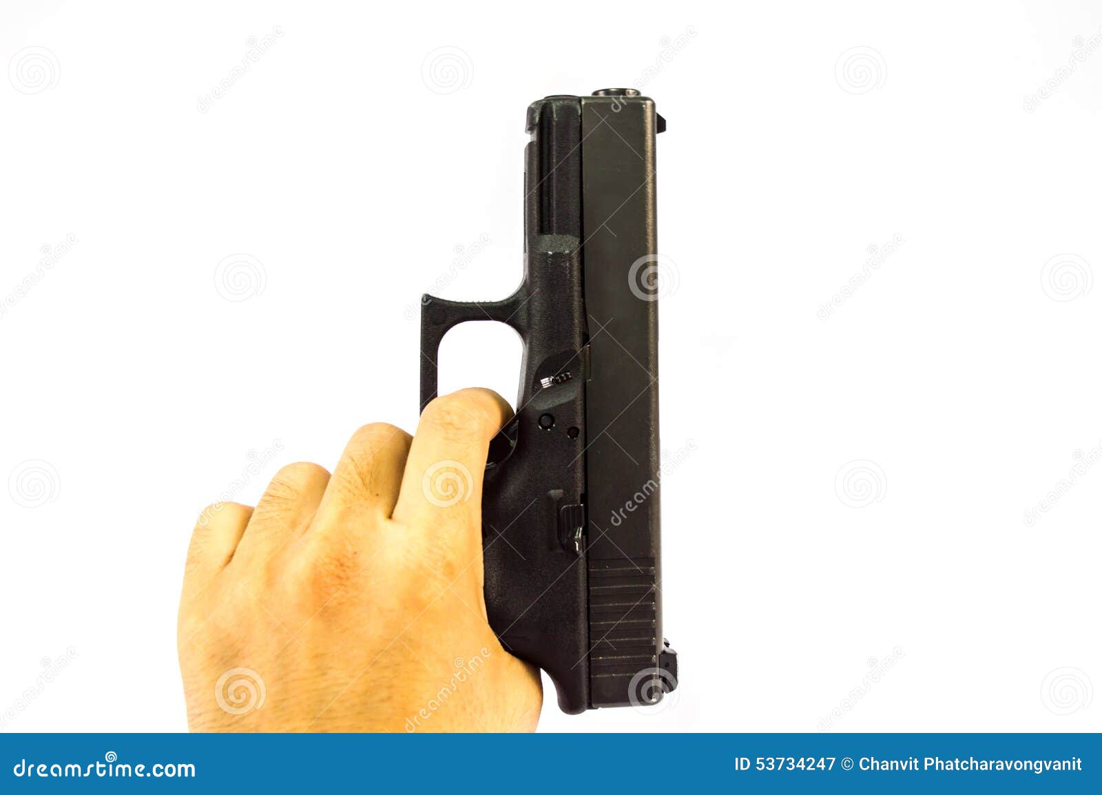 The Pull a Trigger Gun Isolate Bakground Stock Image - Image of ...