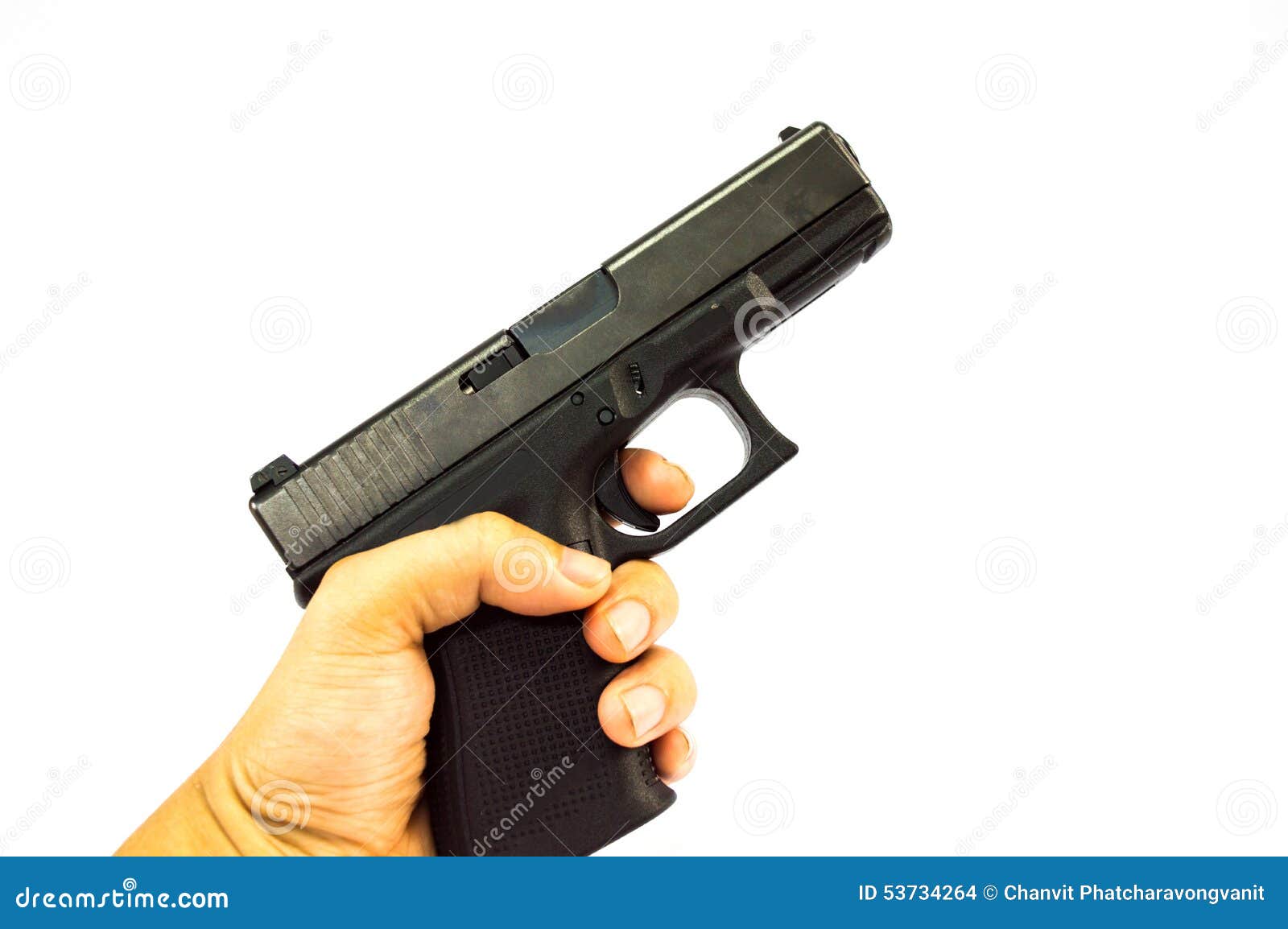 The Pull a Trigger Gun Isolate Bakground Stock Photo - Image of white ...