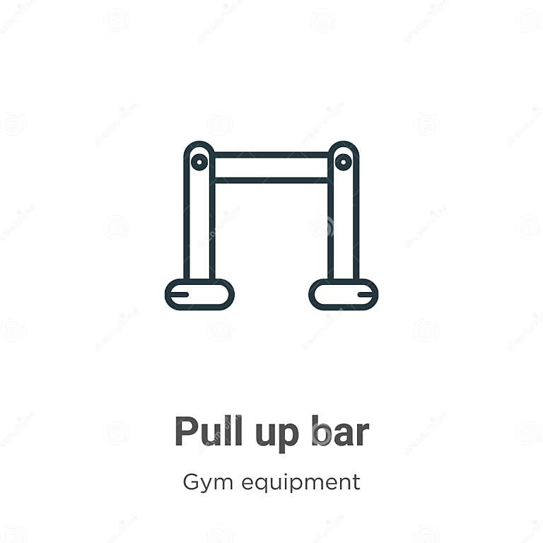 Pull Up Bar Outline Vector Icon. Thin Line Black Pull Up Bar Icon, Flat ...