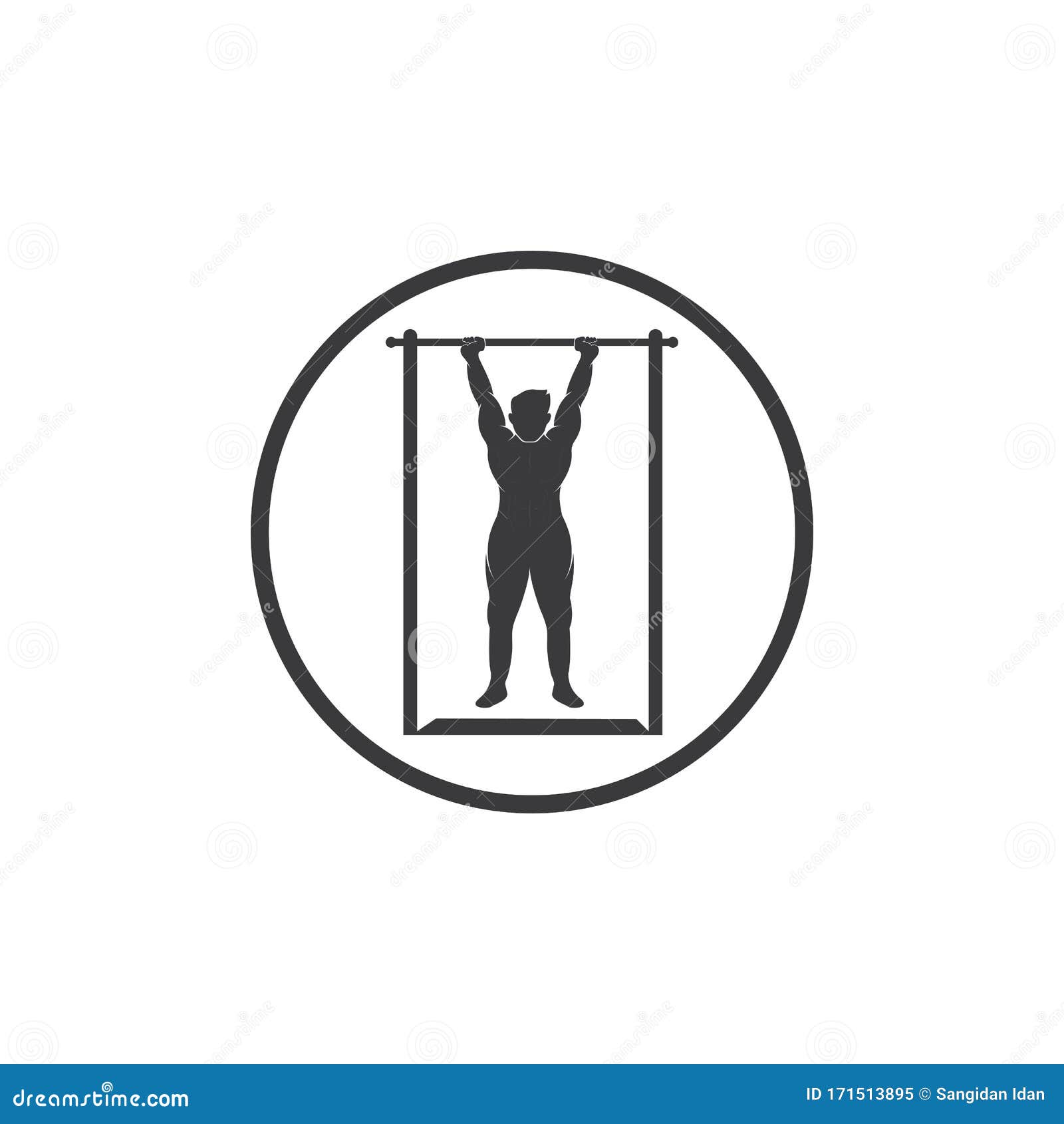 Pull Up Exercise Vector Icon Illustration Design Stock Vector ...