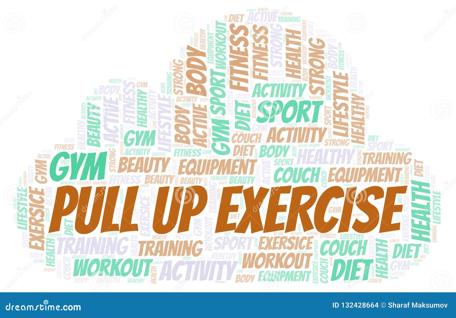 Pull Up Exercise Word Cloud Stock Illustration - Illustration of ...