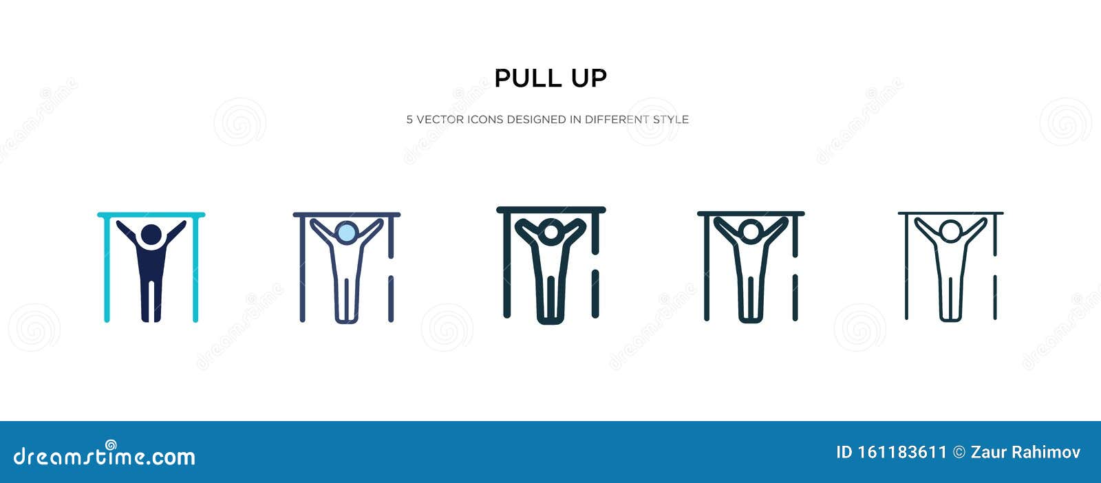 Pull Up Icon in Different Style Vector Illustration. Two Colored and ...