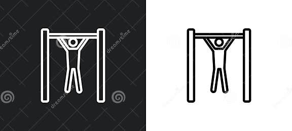Pull Up Outline Icon in White and Black Colors. Pull Up Flat Vector ...