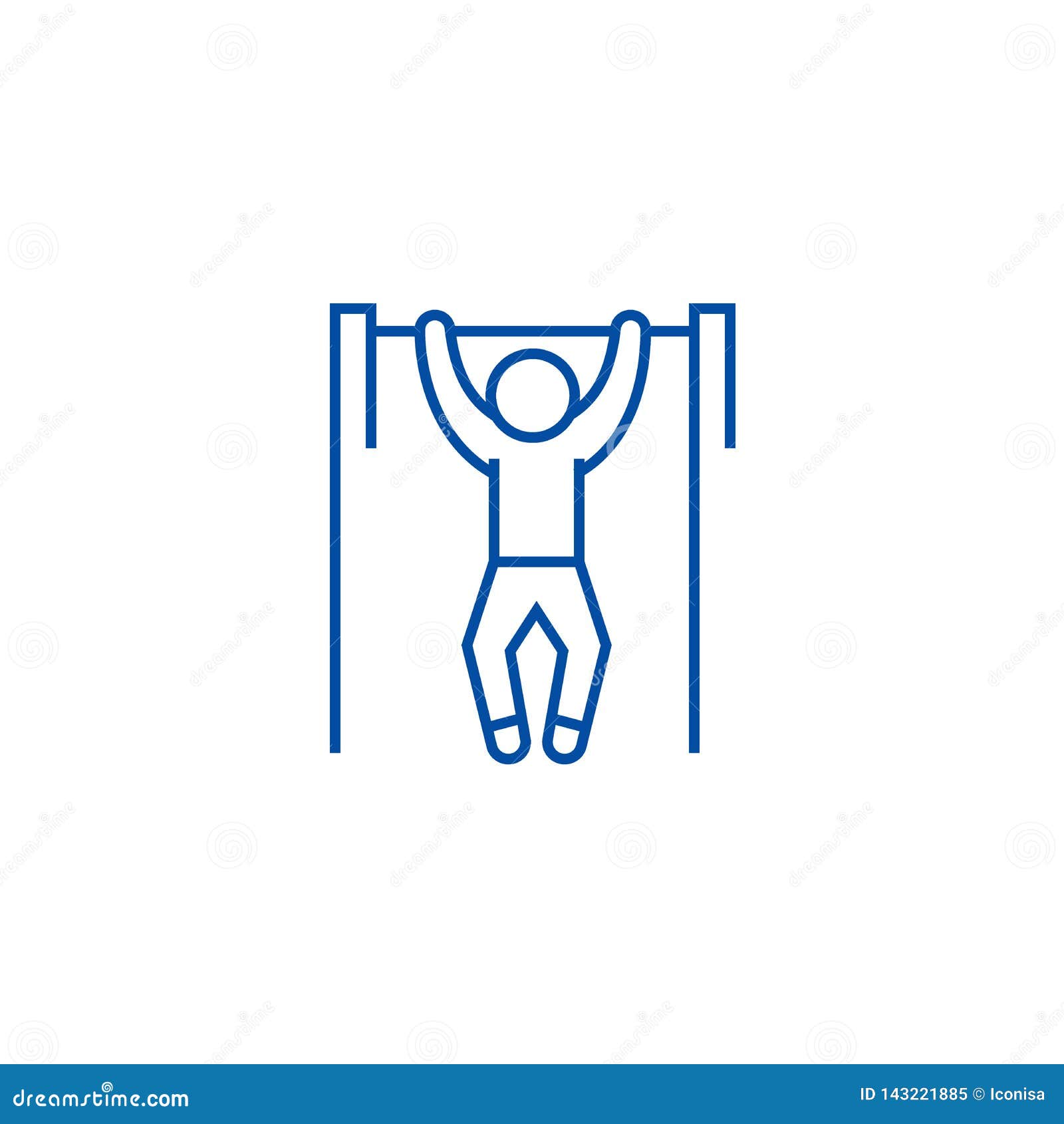 Pull Up, Workout, Street Exercise Vector Line Icon, Linear Concept ...