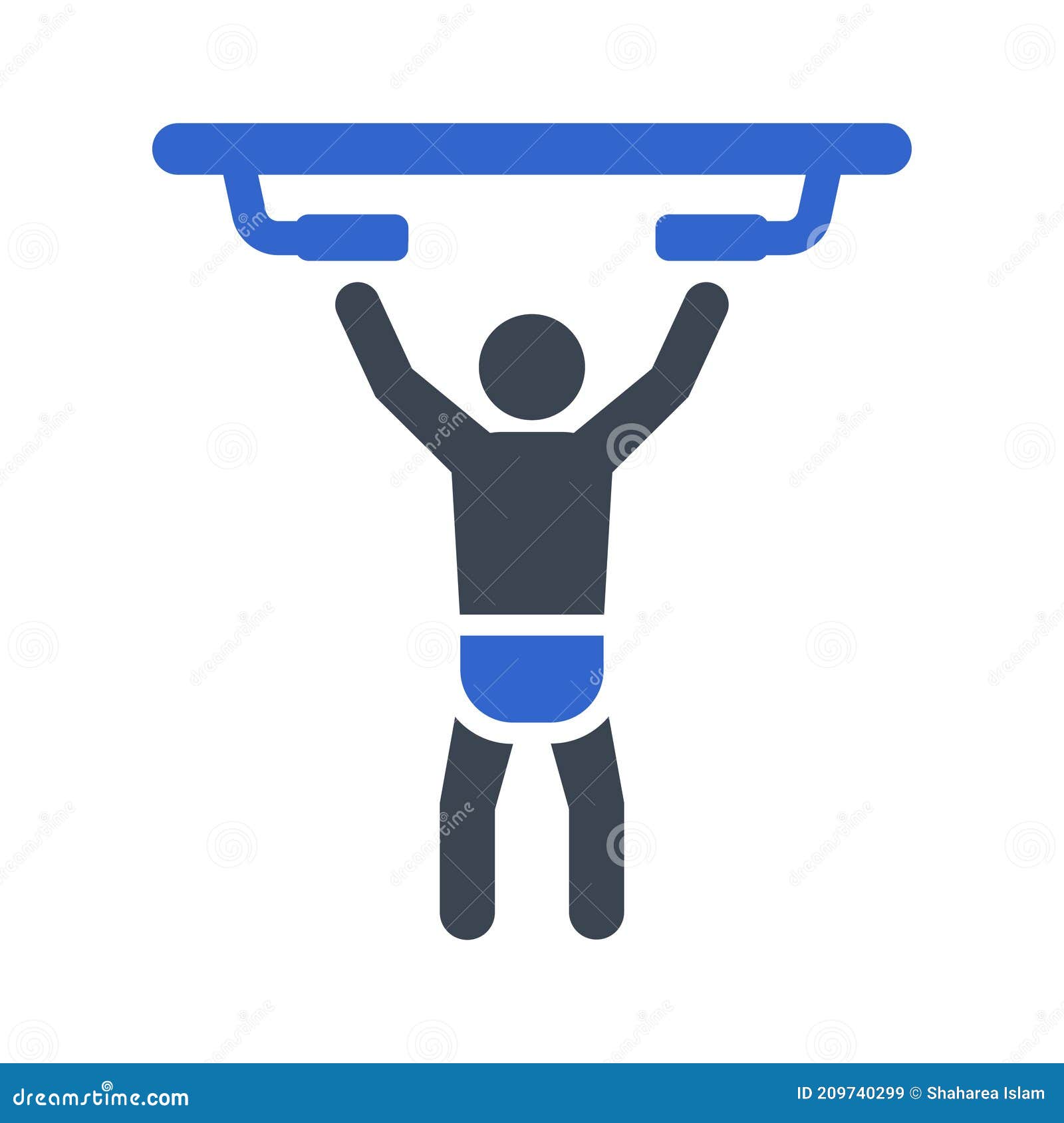 Pull ups exercise icon stock vector. Illustration of vector - 209740299