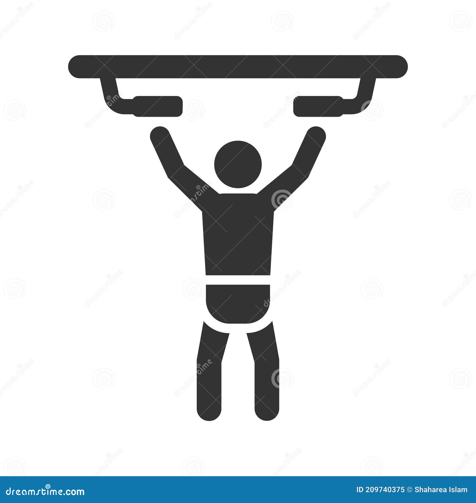Pull ups exercise icon stock vector. Illustration of icon - 209740375