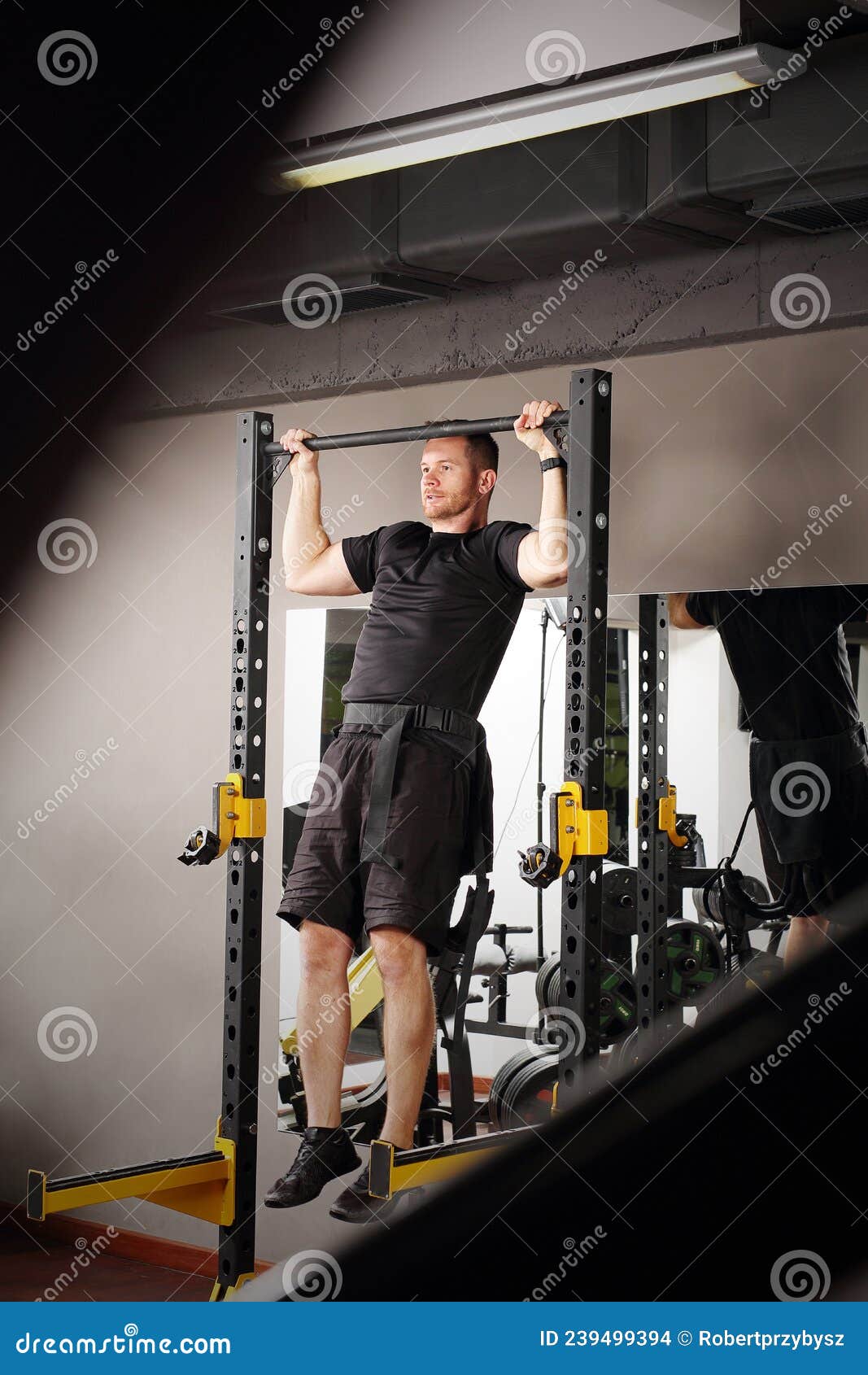 Pull-ups on the Stick. Training in the Gym Stock Photo - Image of ...