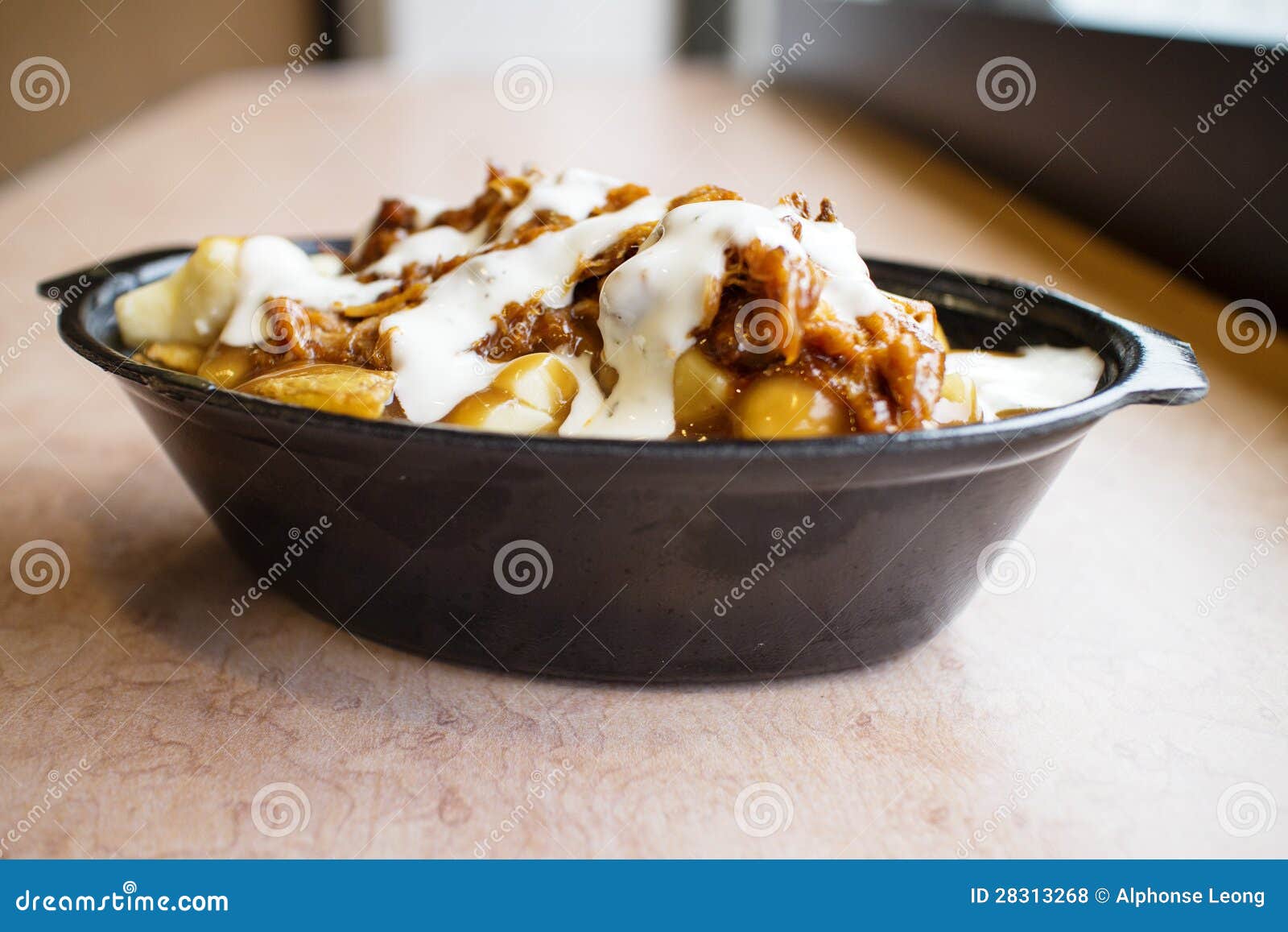 Pulled pork and poutine stock photo. Image of pork, salty - 28313268