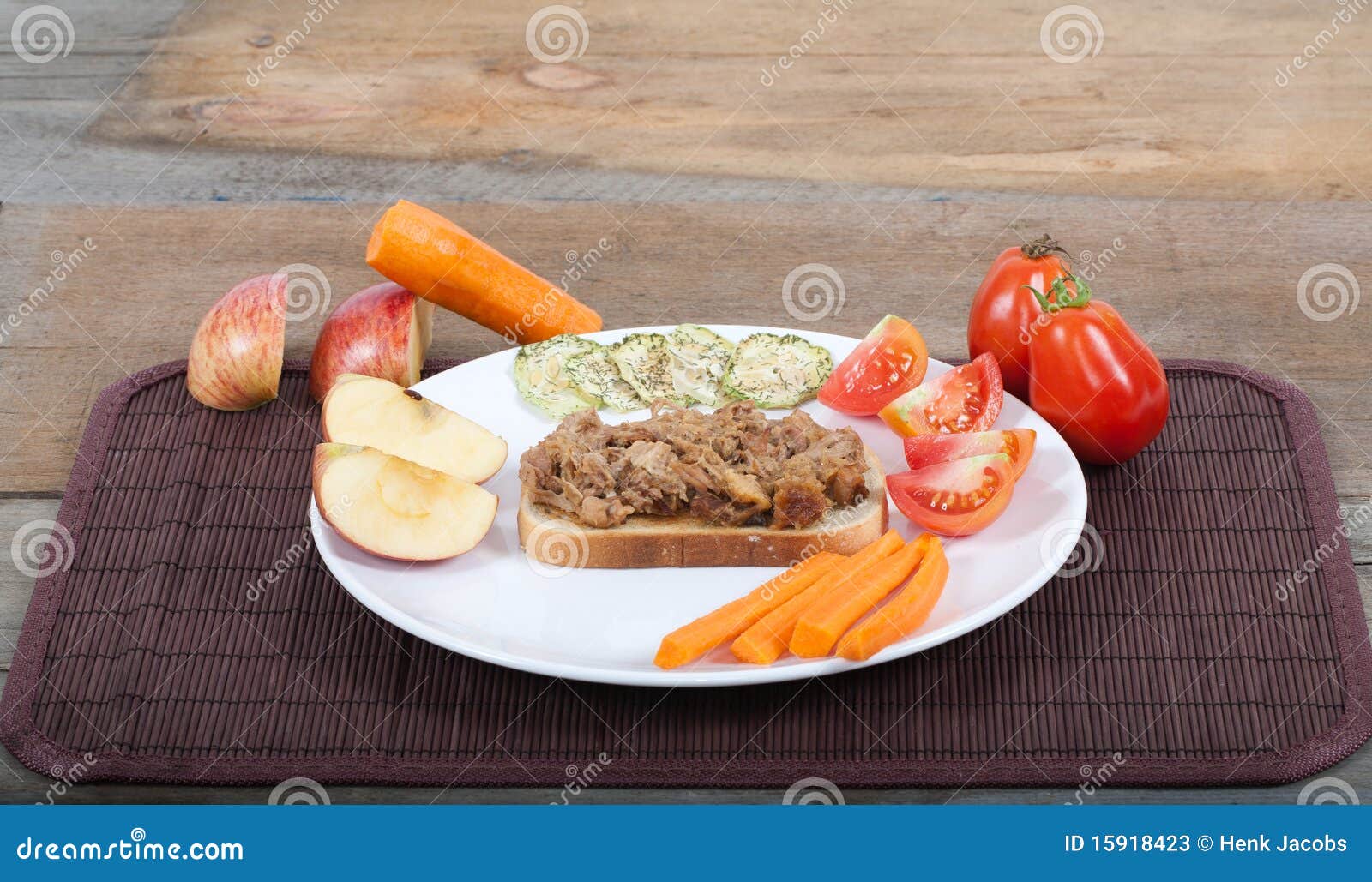 Pulled Pork Sandwich with Garnishes Stock Image - Image of cucumber ...